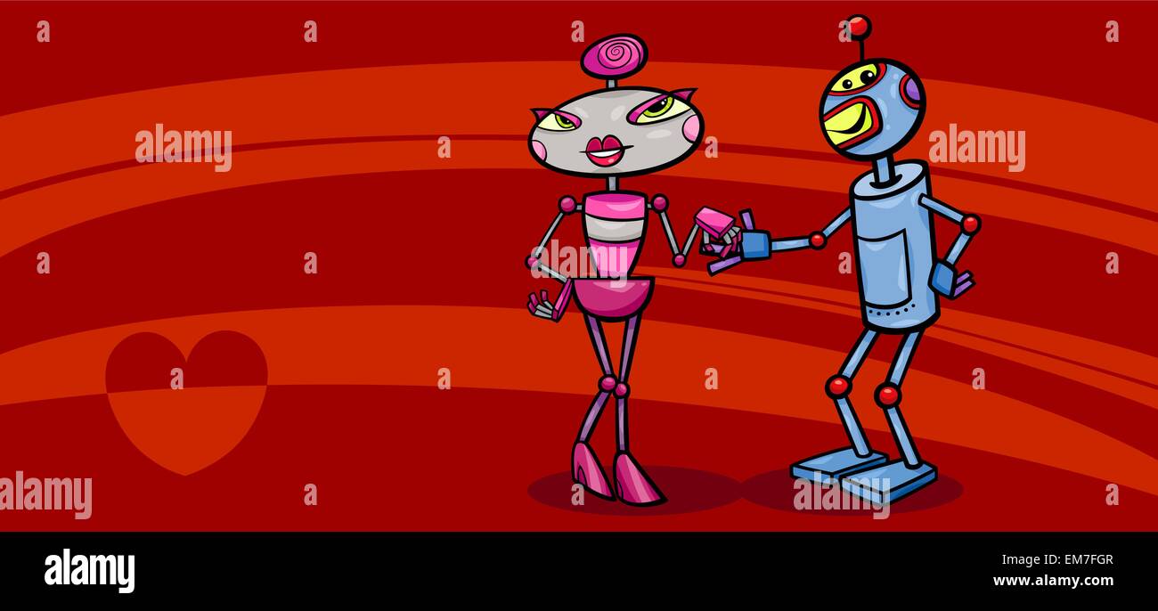 robots couple in love valentine card Stock Vector Image & Art - Alamy