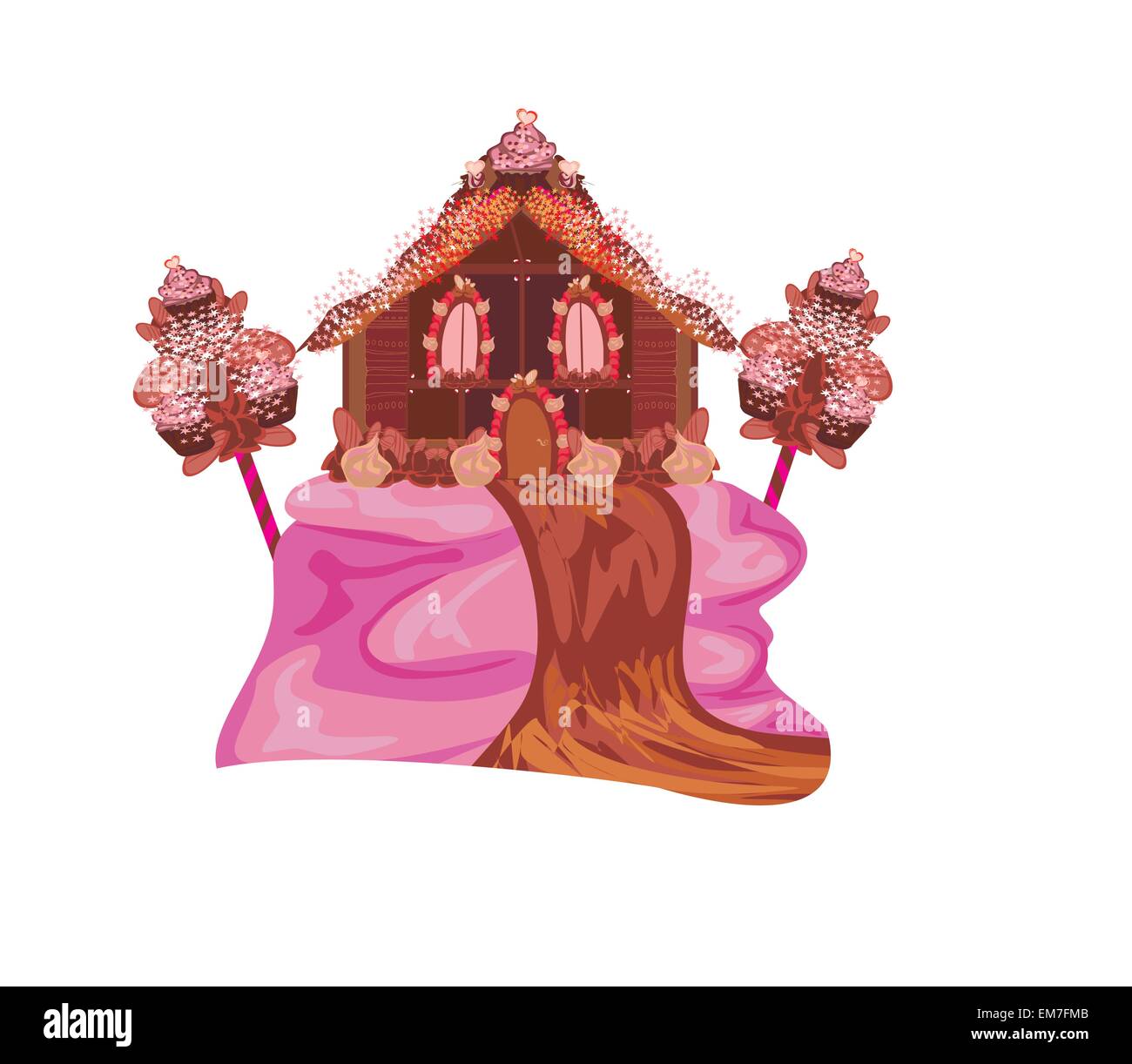Decorative gingerbread house candy Stock Vector Images - Alamy