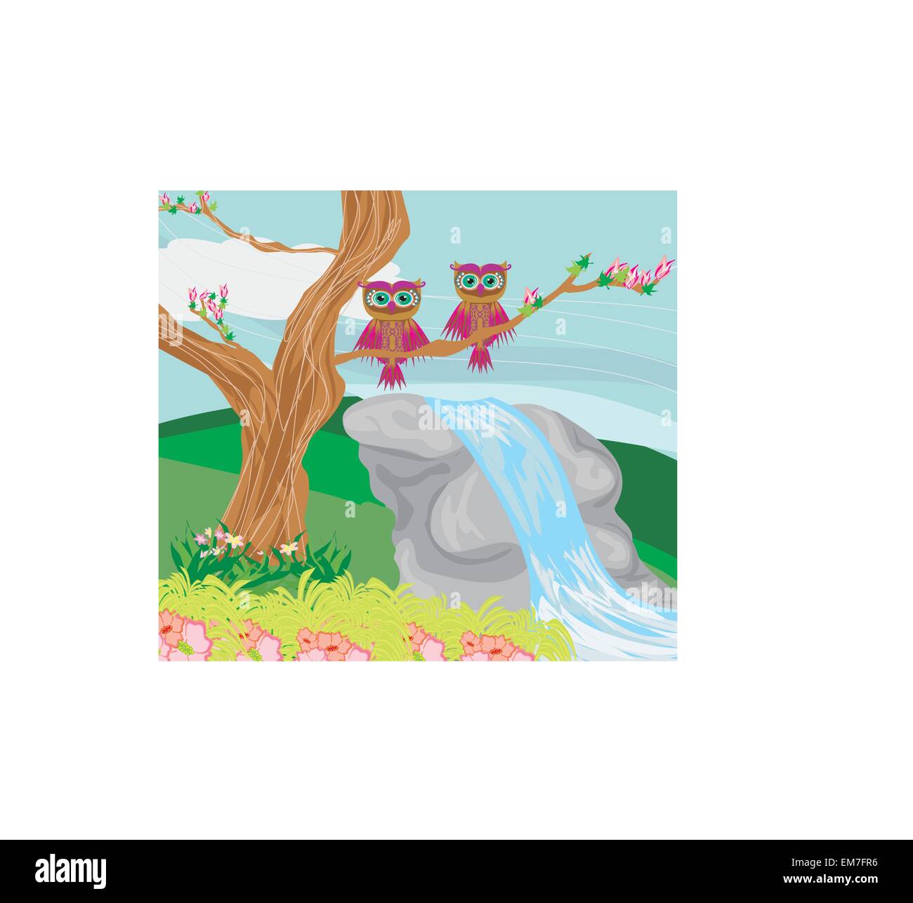 Summer village in spring Cut Out Stock Images & Pictures - Alamy