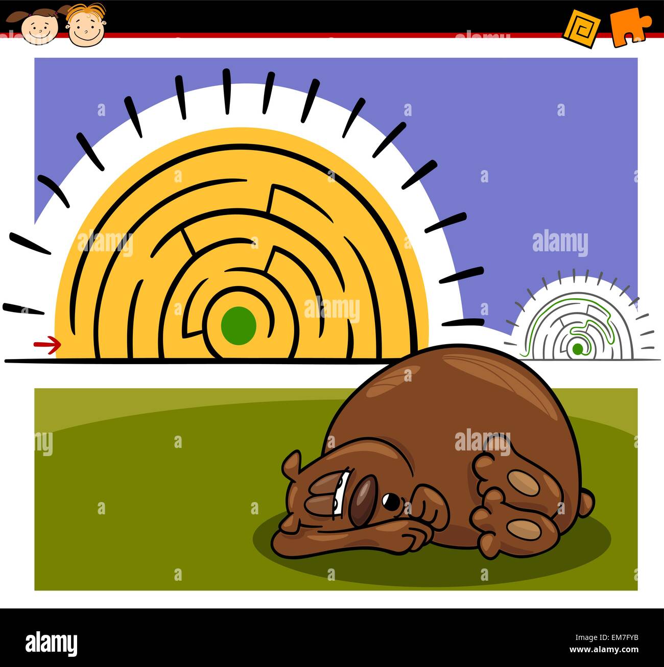 cartoon maze or labyrinth game Stock Vector Image & Art - Alamy