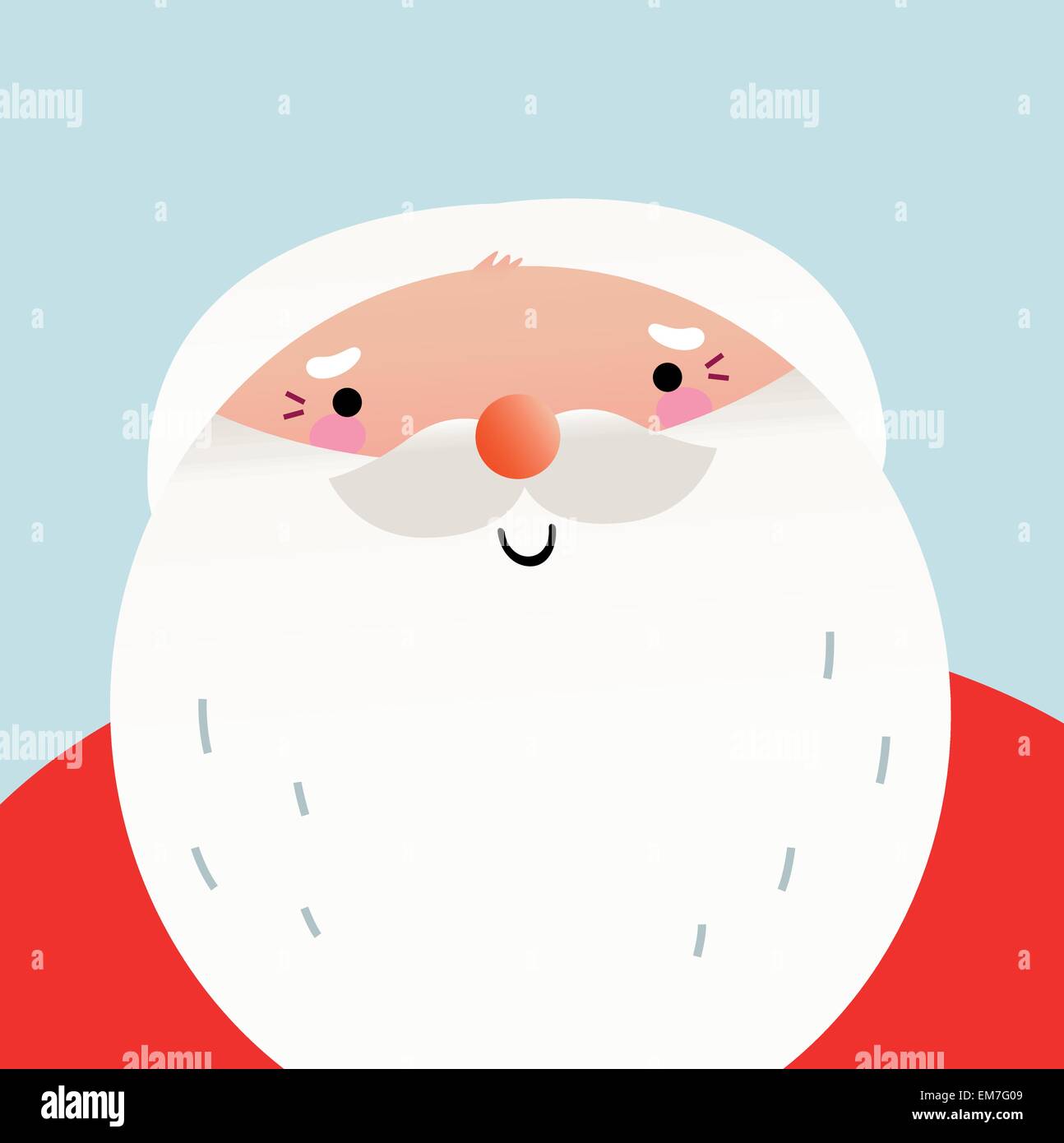 Cute cartoon smiling Santa face for Xmas greeting Stock Vector Image ...