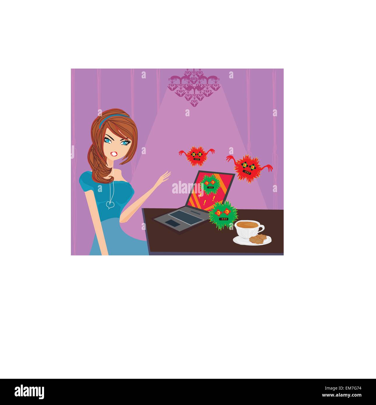 Woman spy computer Cut Out Stock Images & Pictures - Alamy