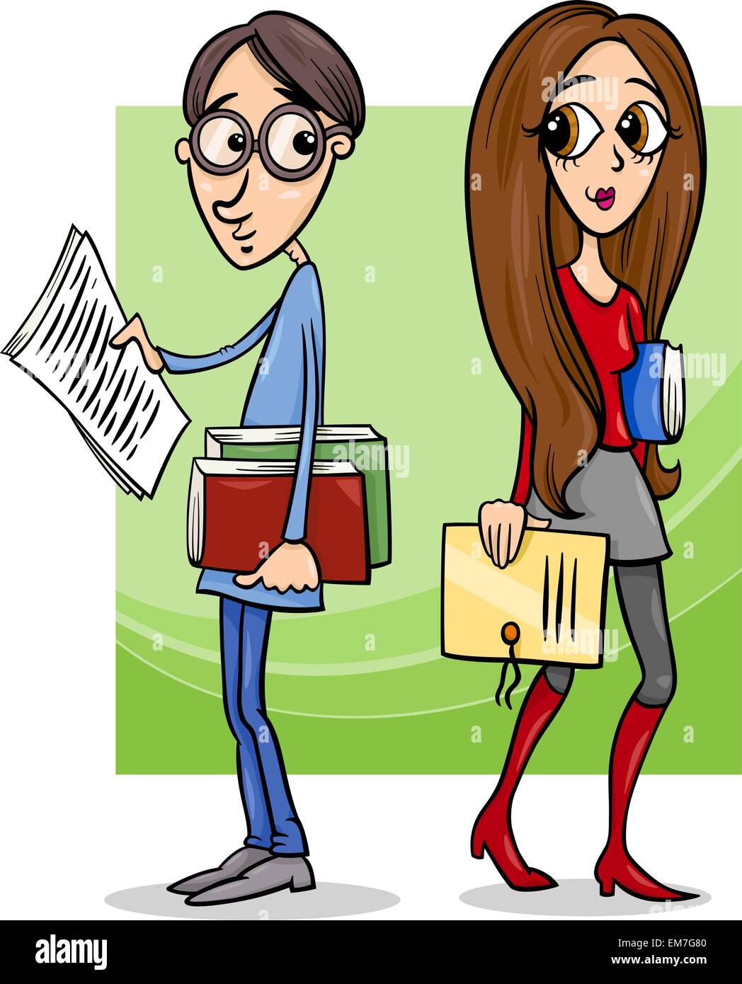 students couple in love cartoon Stock Vector Image & Art - Alamy