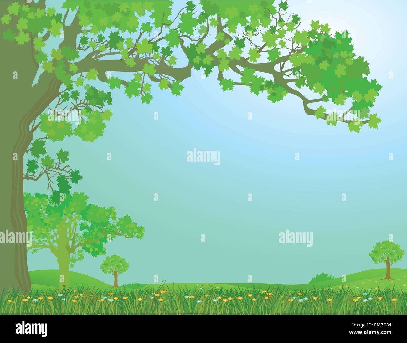 Springtime field Stock Vector Images - Alamy
