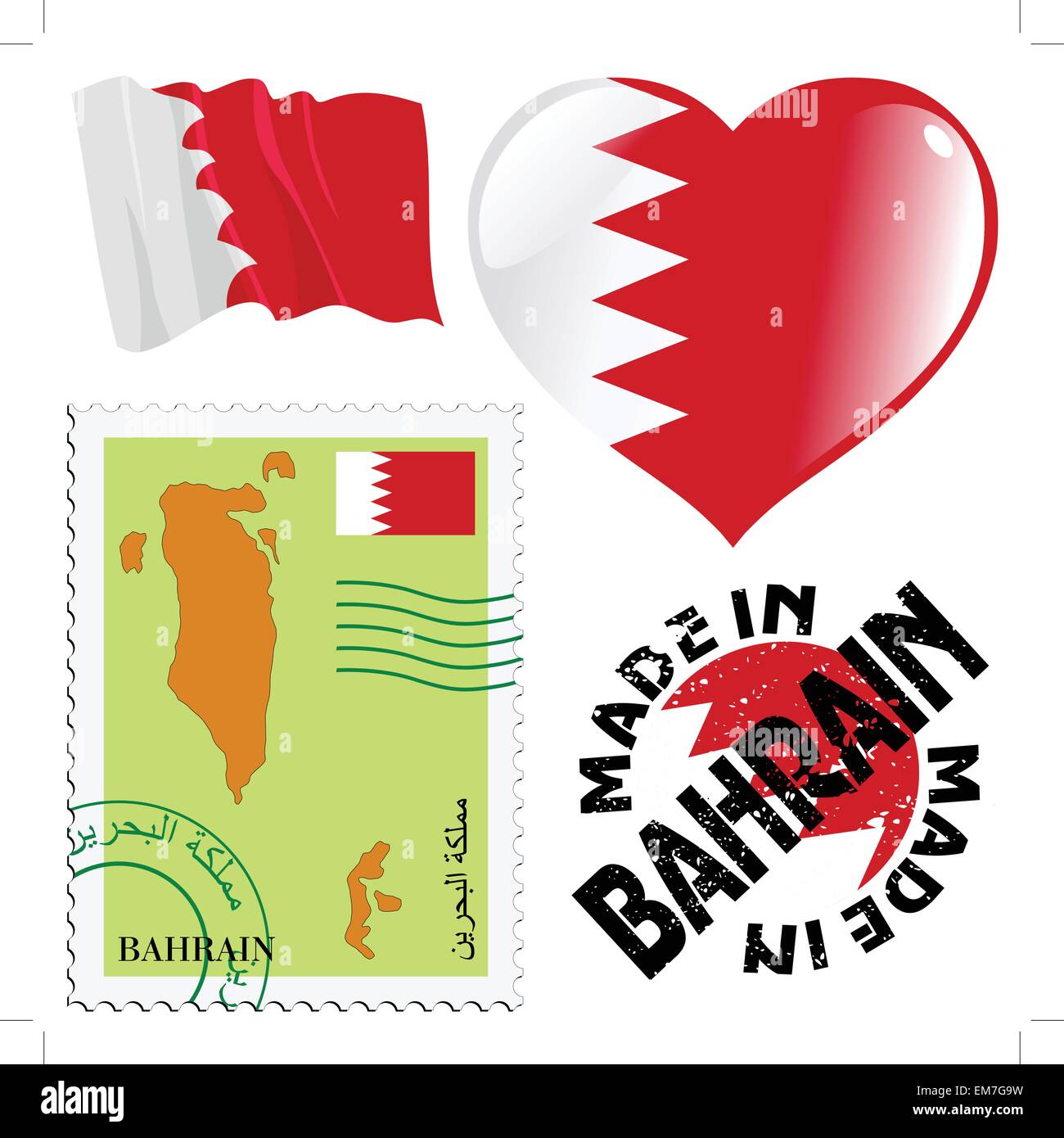 national colours of Bahrain Stock Vector Image & Art - Alamy