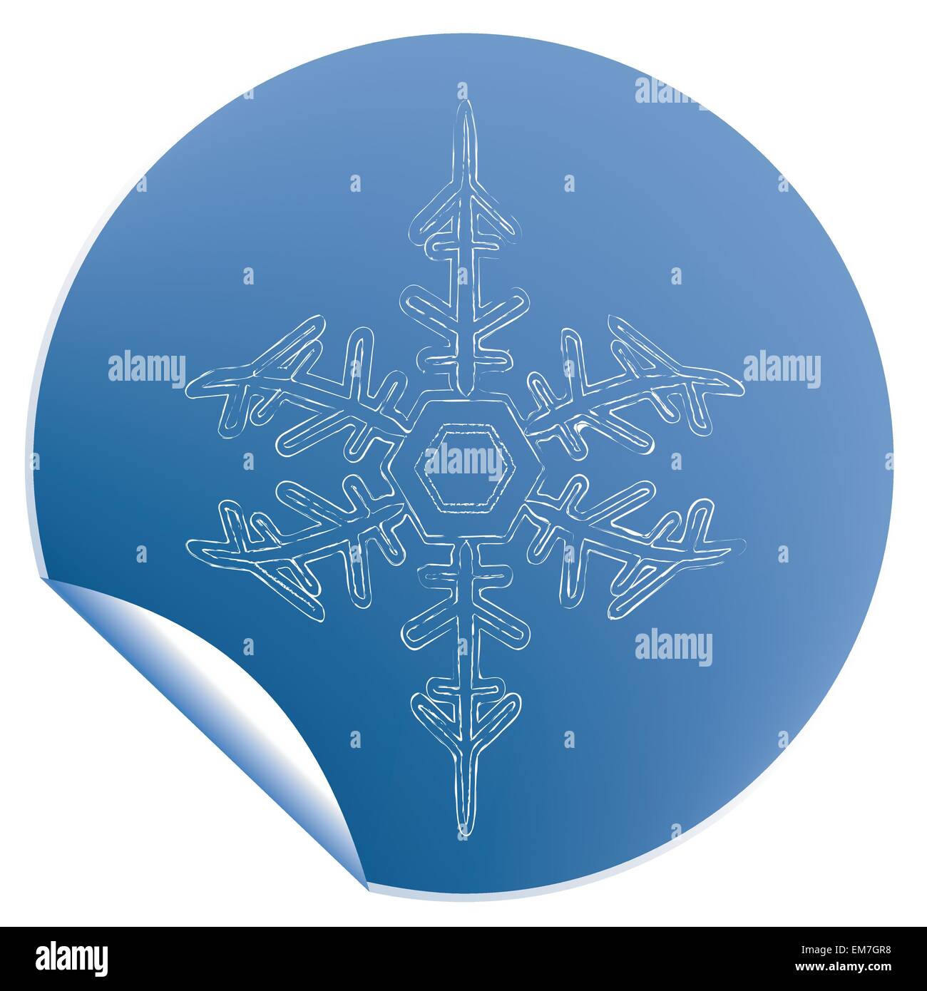 Winter snowflake sticker label Cut Out Stock Images & Pictures - Alamy