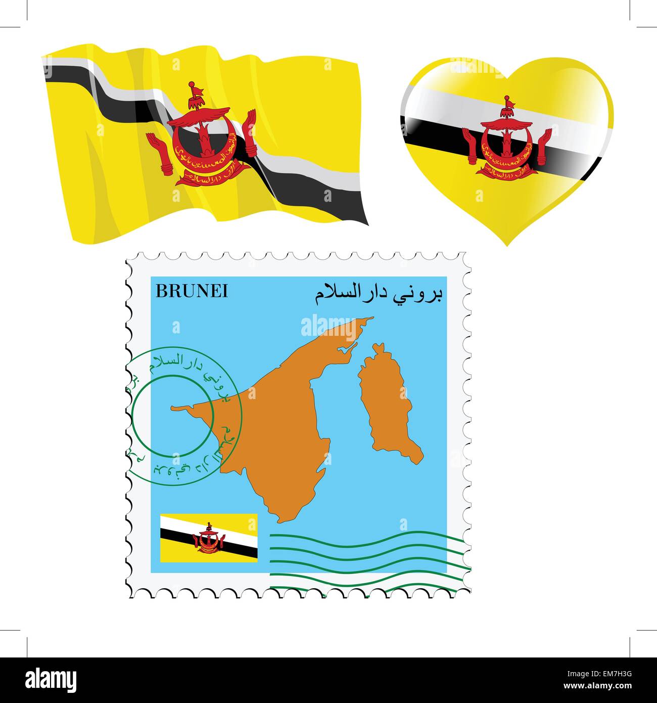 National symbols flag brunei Stock Vector Images - Alamy