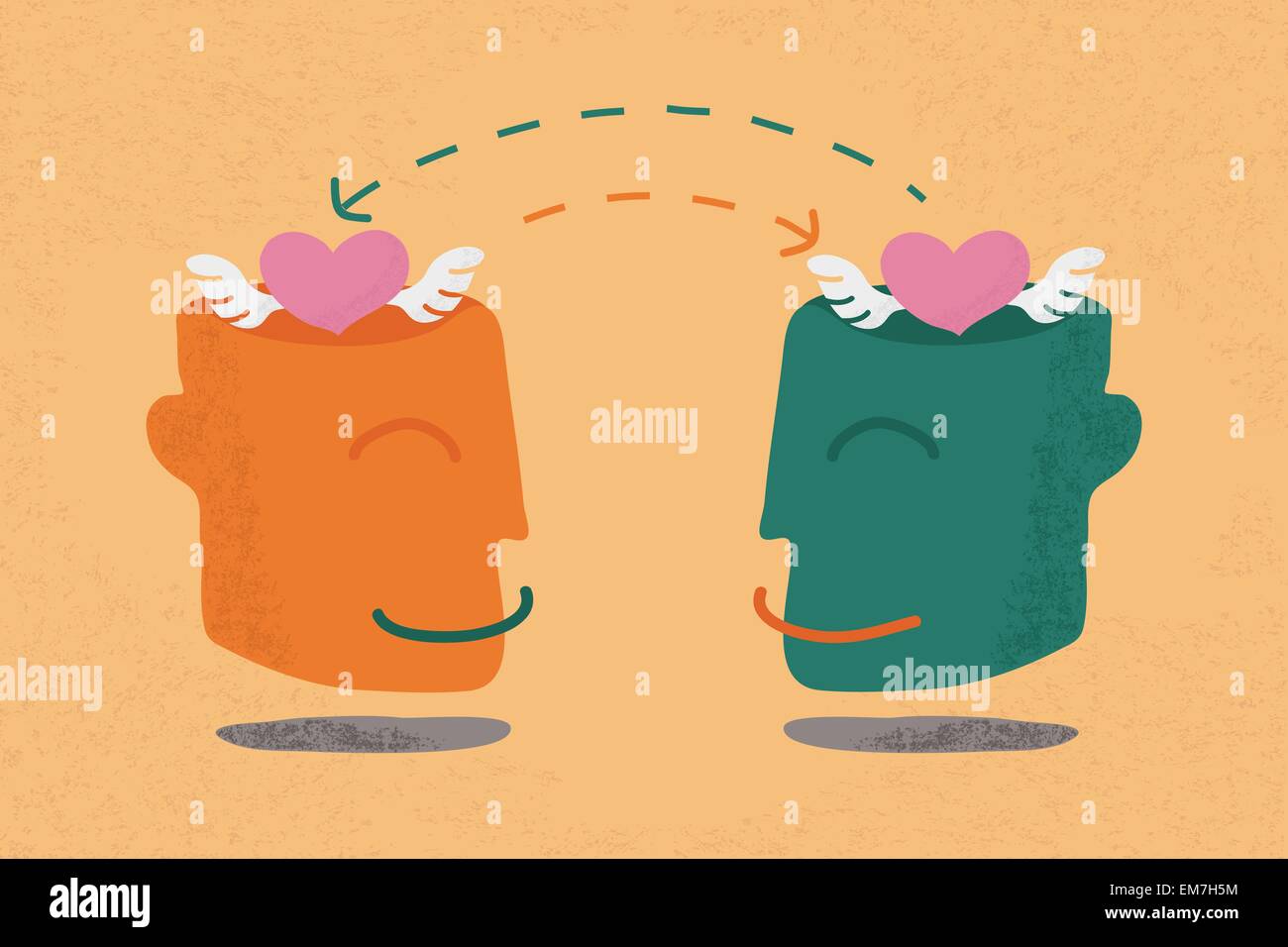 two human heads with hearts , eps10 vector format Stock Vector Image ...