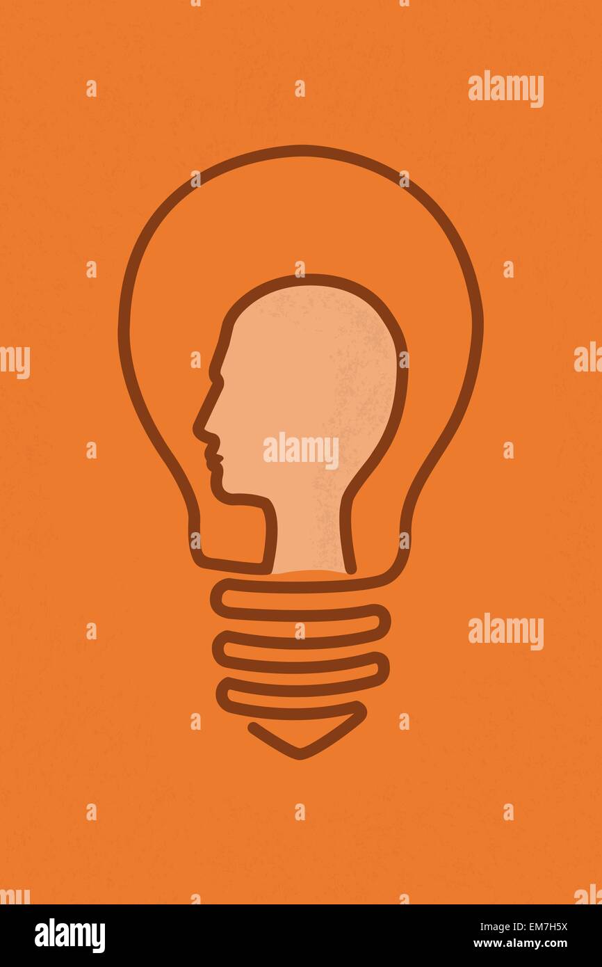 Light bulb with brain head, idea concept , eps10 vector format Stock ...