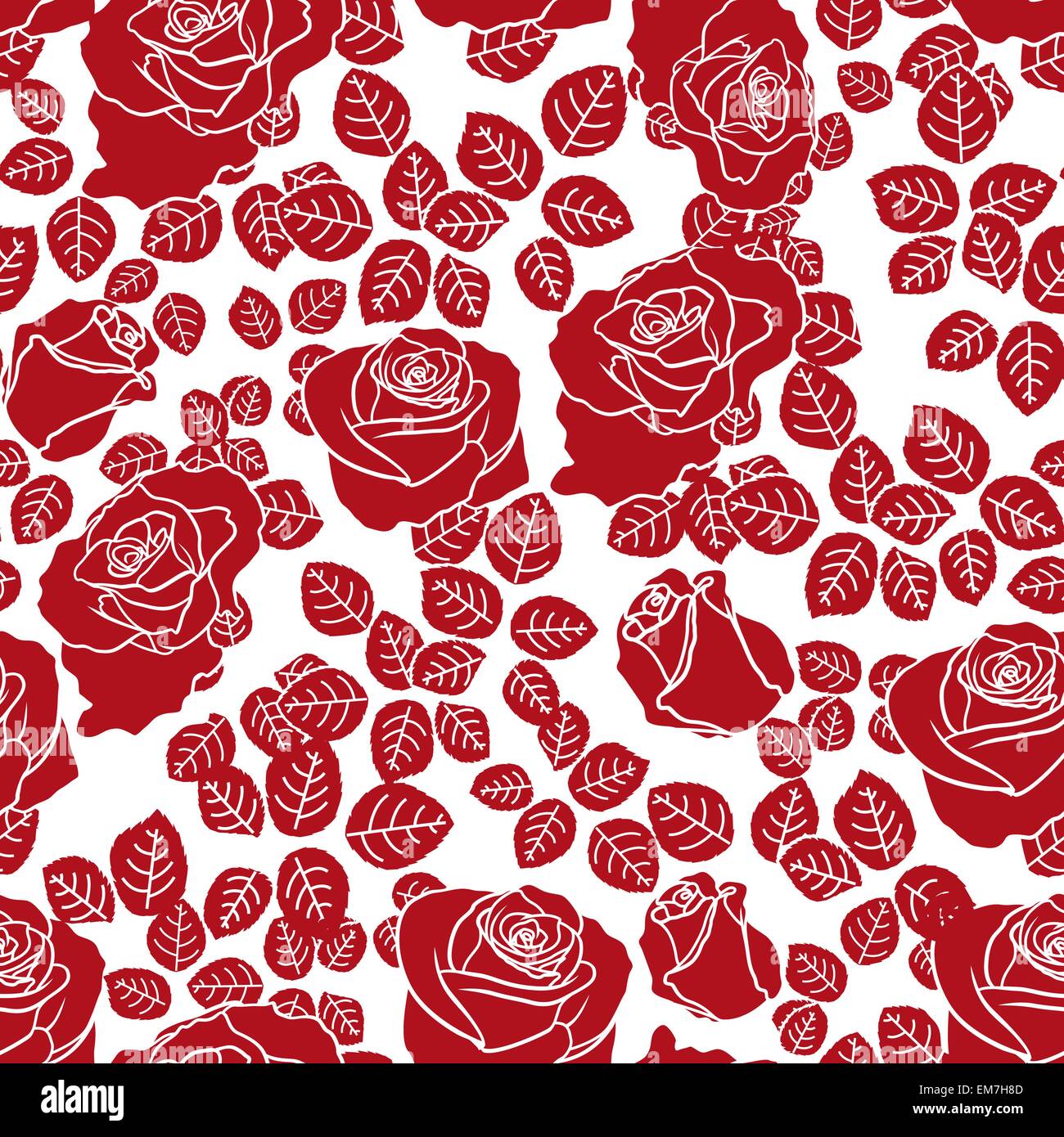 Red roses seamless pattern Stock Vector Image & Art - Alamy
