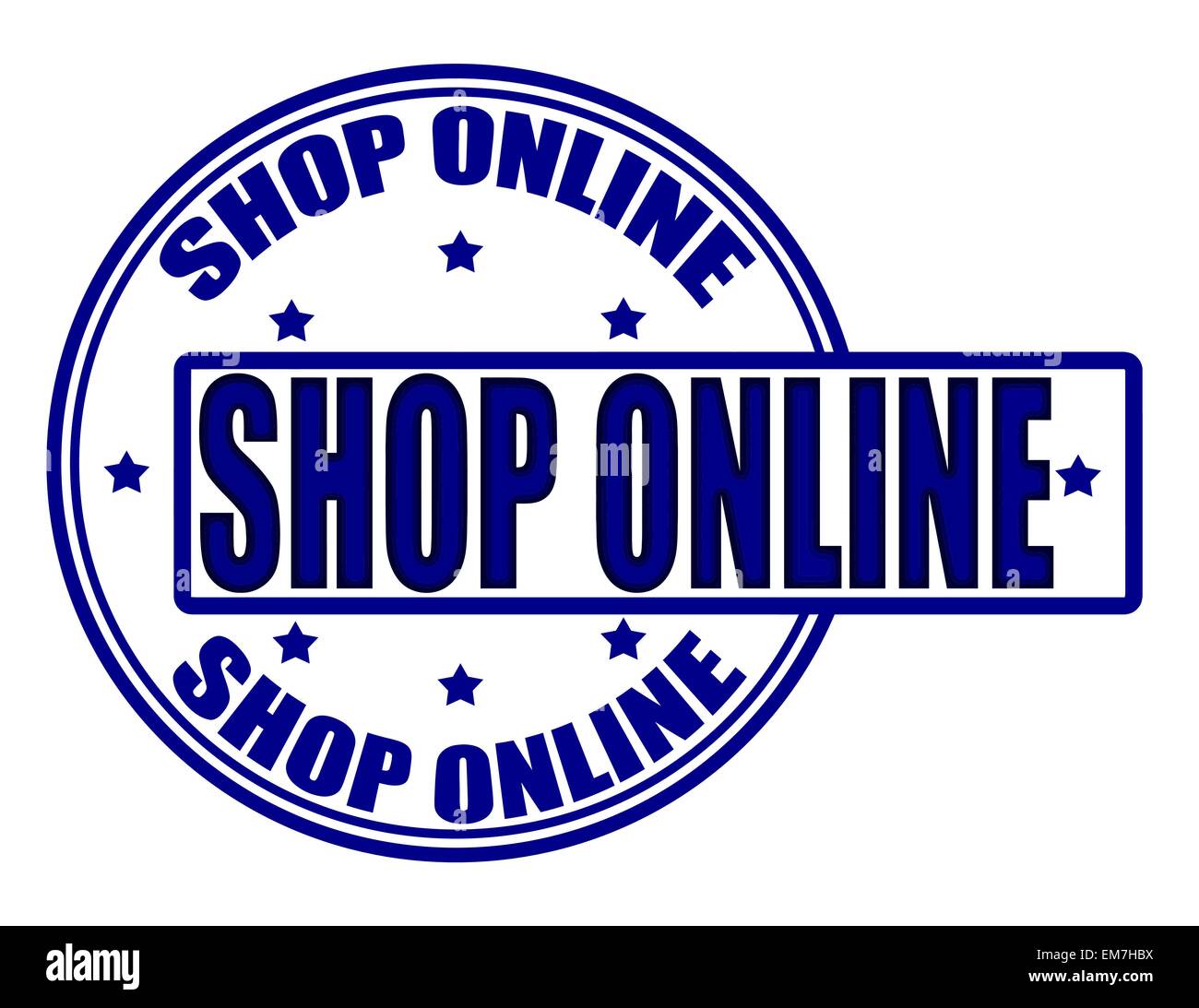 Illustration concept online shop Cut Out Stock Images & Pictures - Alamy