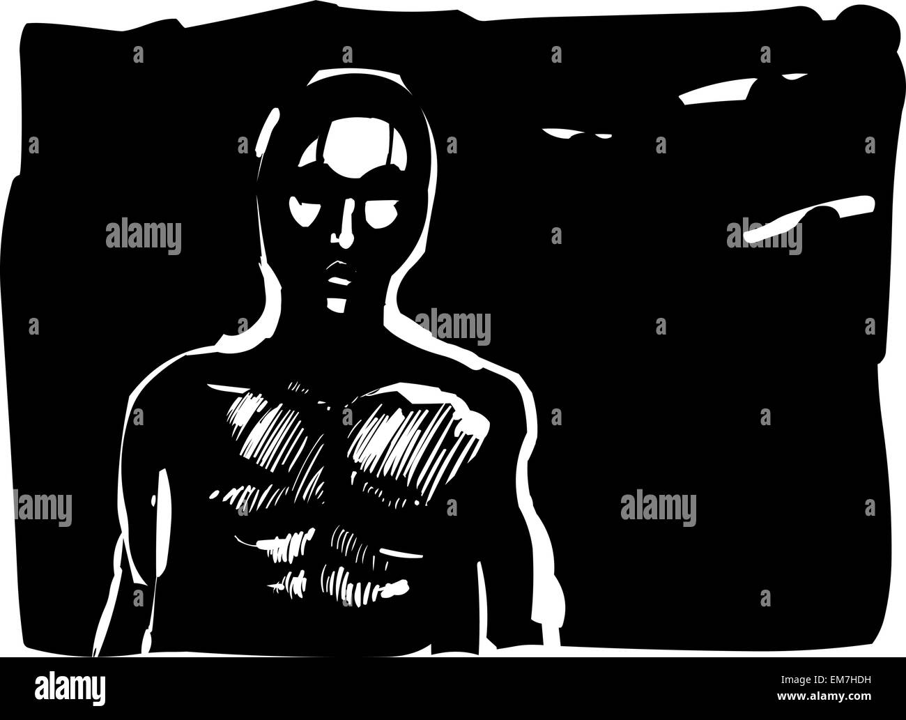 Man in face paint Stock Vector Images - Alamy