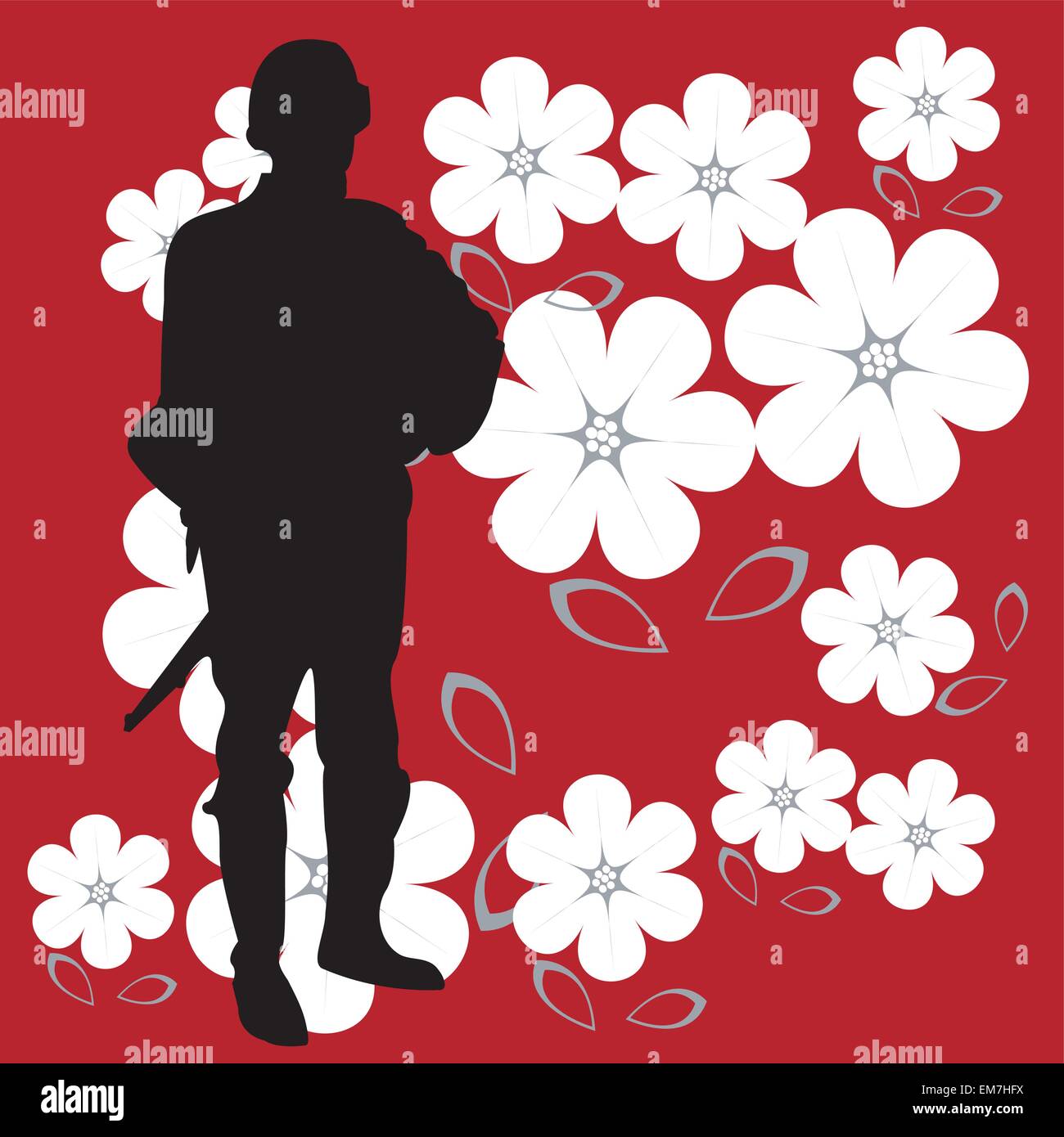 Silhouette red soldier on Stock Vector Images - Alamy