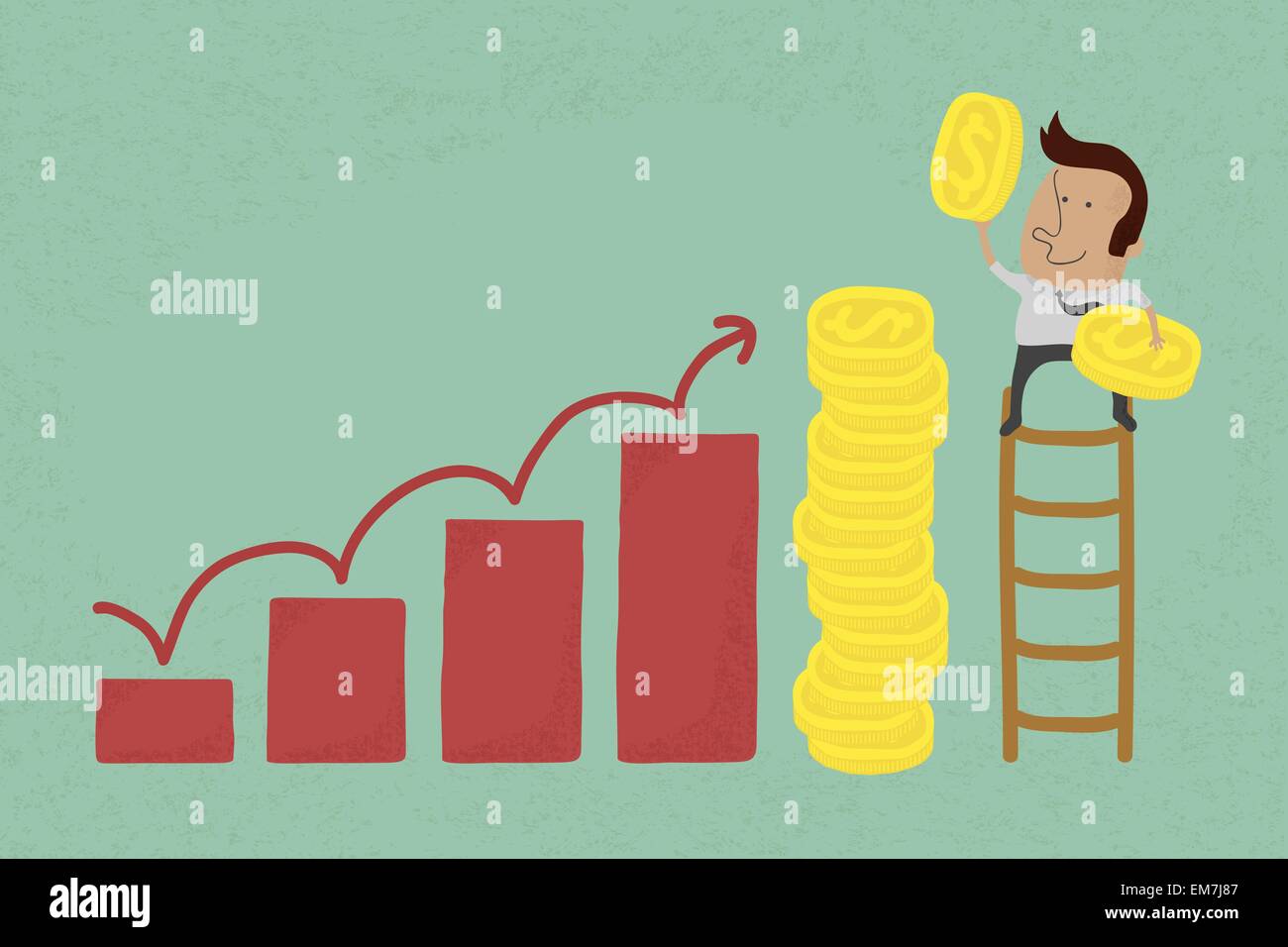 Success metaphor depicted with coins , eps10 vector format Stock Vector ...