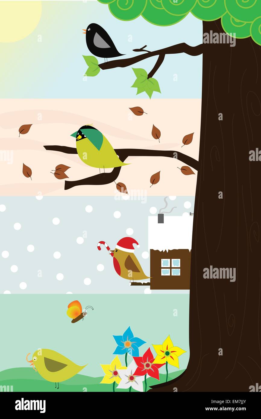 Same tree four seasons hi-res stock photography and images - Alamy