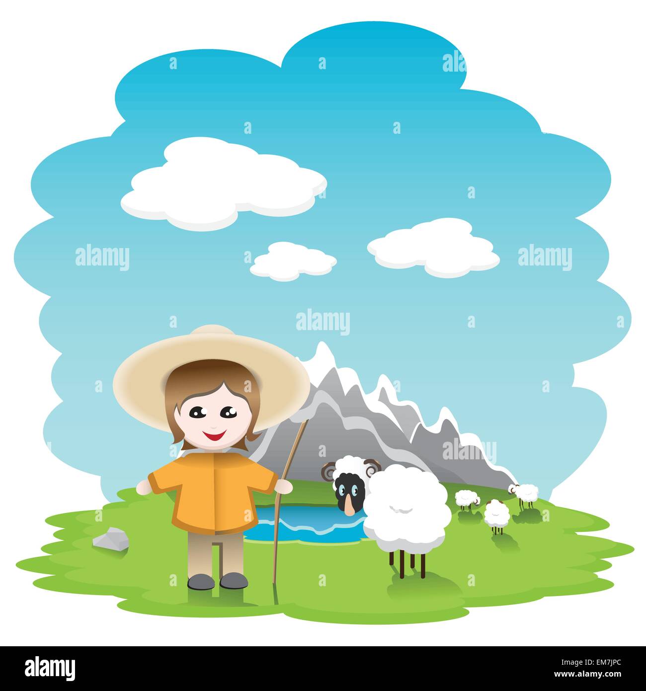 Shepherd field Stock Vector Images - Alamy