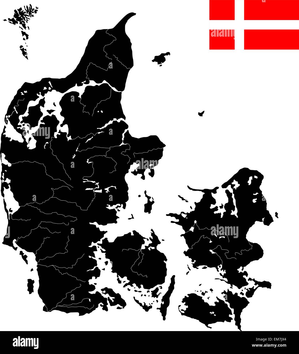 Flag and map of Denmark Stock Vector Image & Art - Alamy