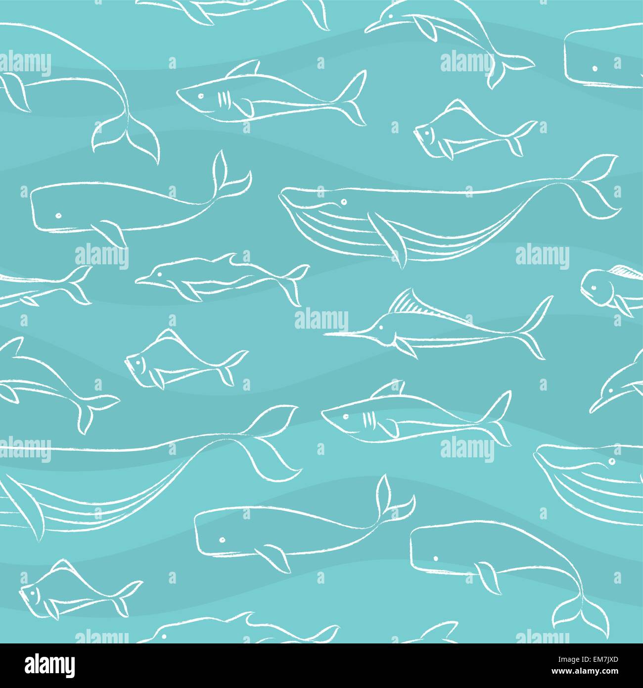 Big sea fish pattern Stock Vector Images - Alamy