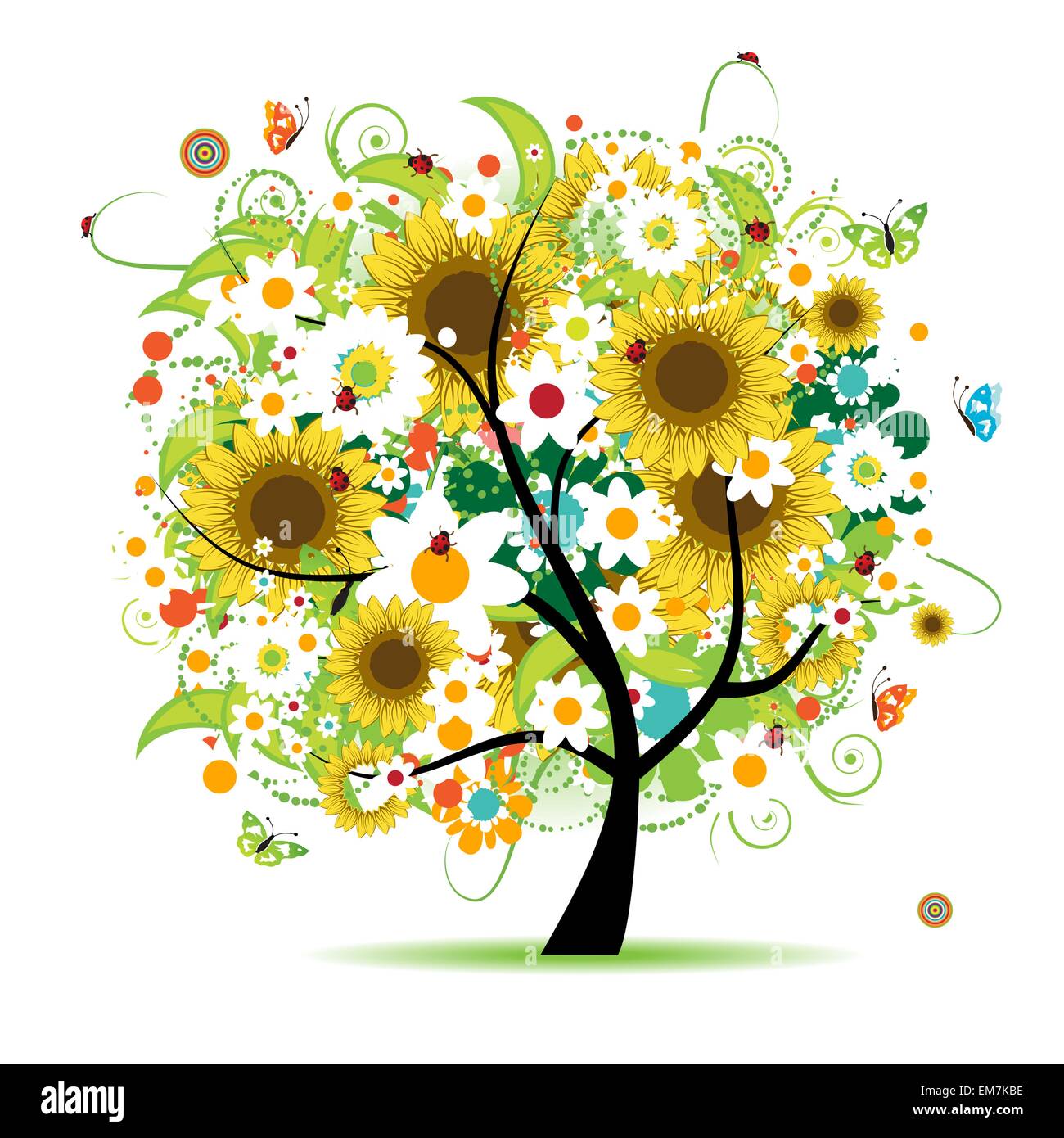 Floral tree beautiful Stock Vector Image & Art - Alamy