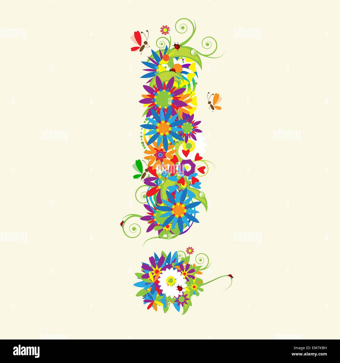 Exclamation mark. Floral design. See also signs in my gallery Stock ...