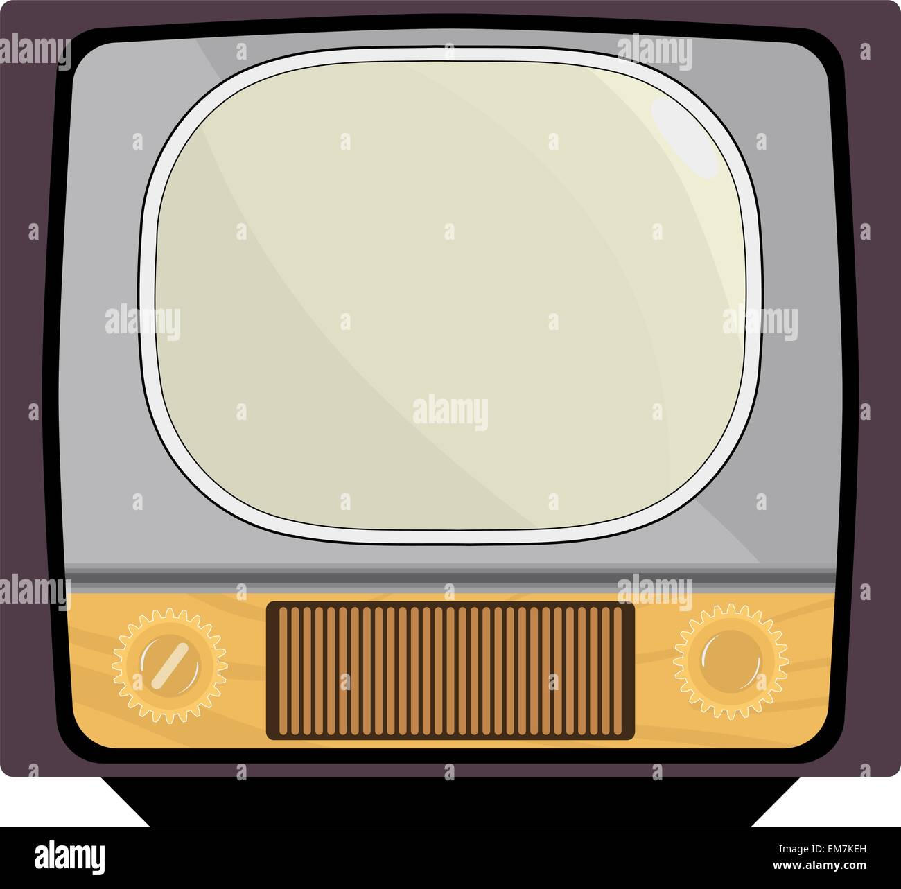Retro TV on a white background Stock Vector Image & Art - Alamy