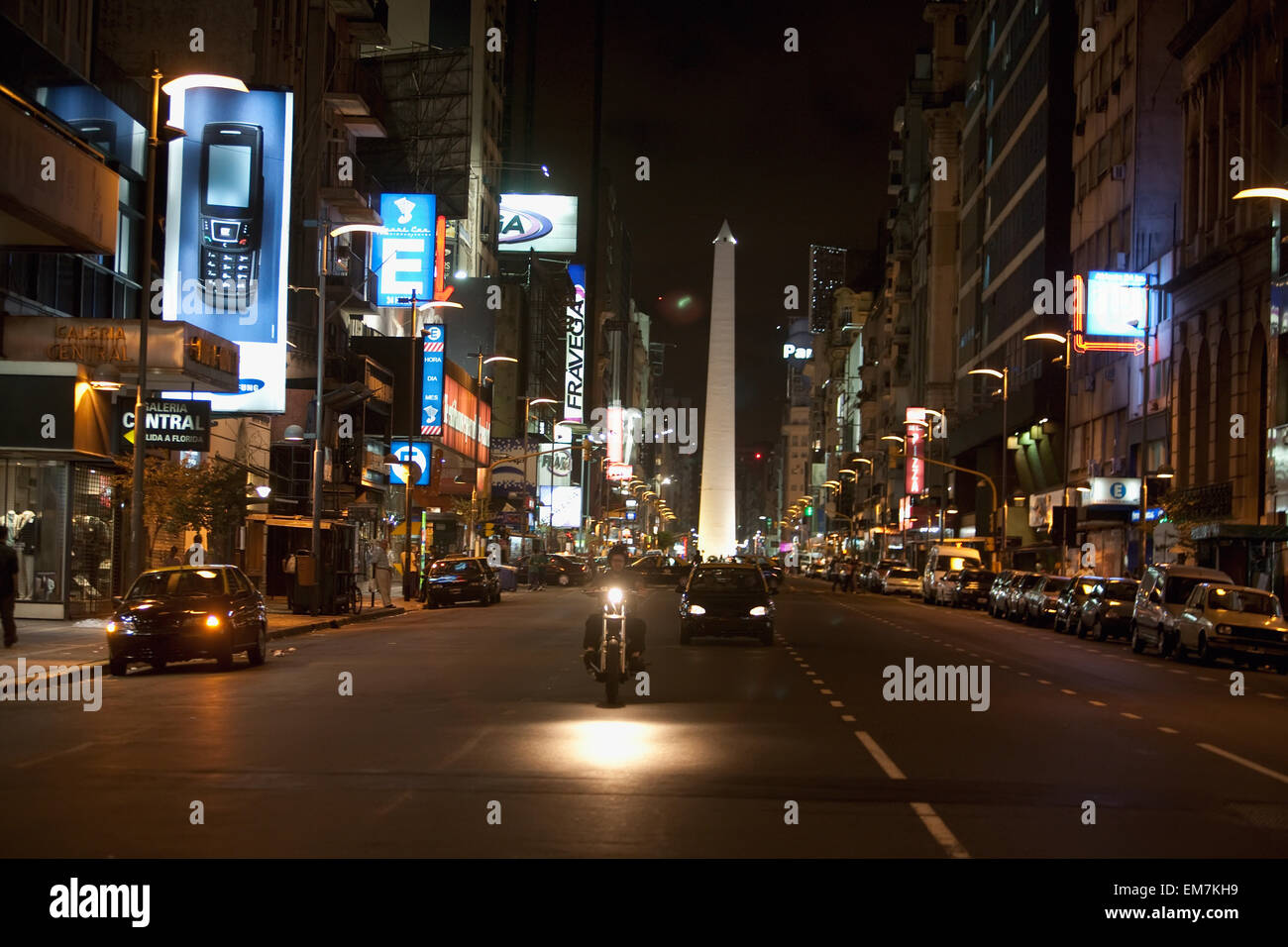 Avenida Corrientes and Obelisk at night, Buenos Aires, Capital Federal ...