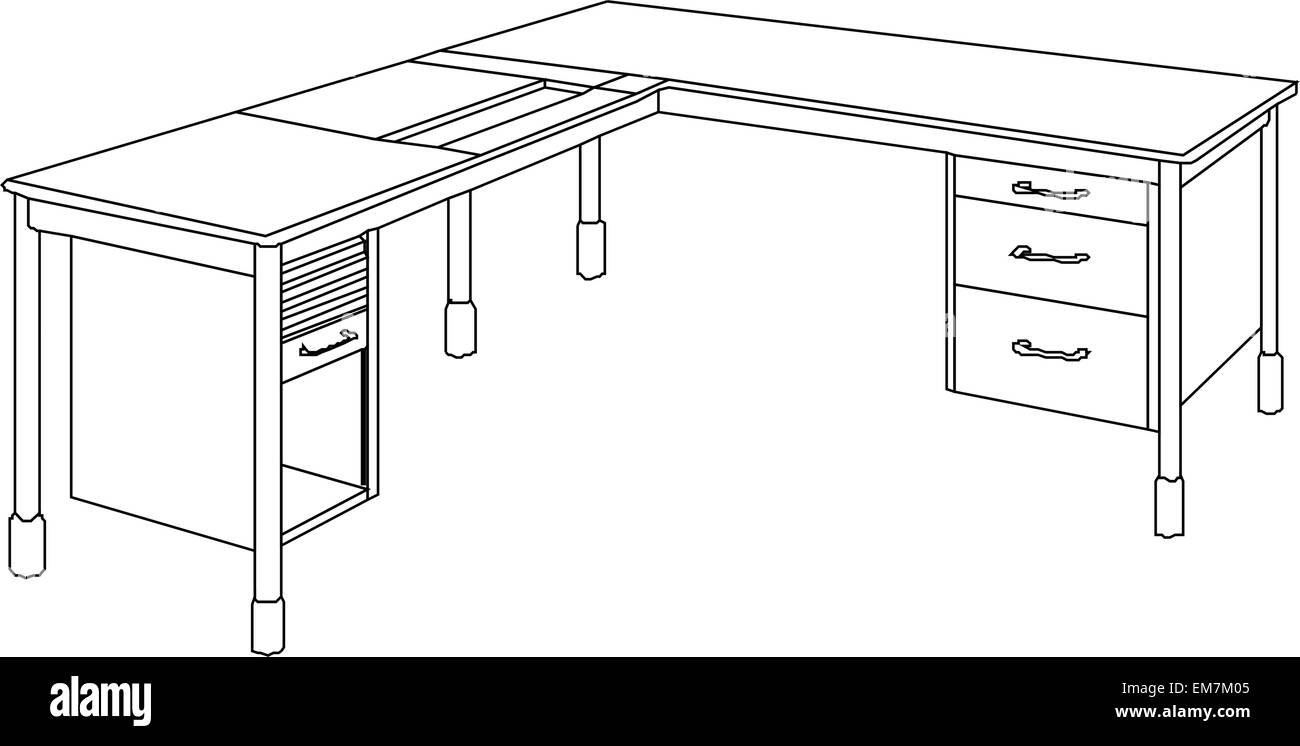 Empty office table cutout Black and White Stock Photos & Images - Alamy