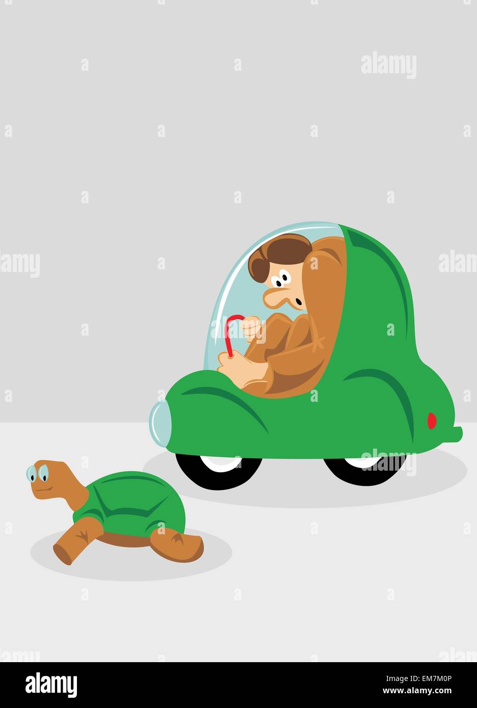 Tall man small car Stock Vector Images - Alamy