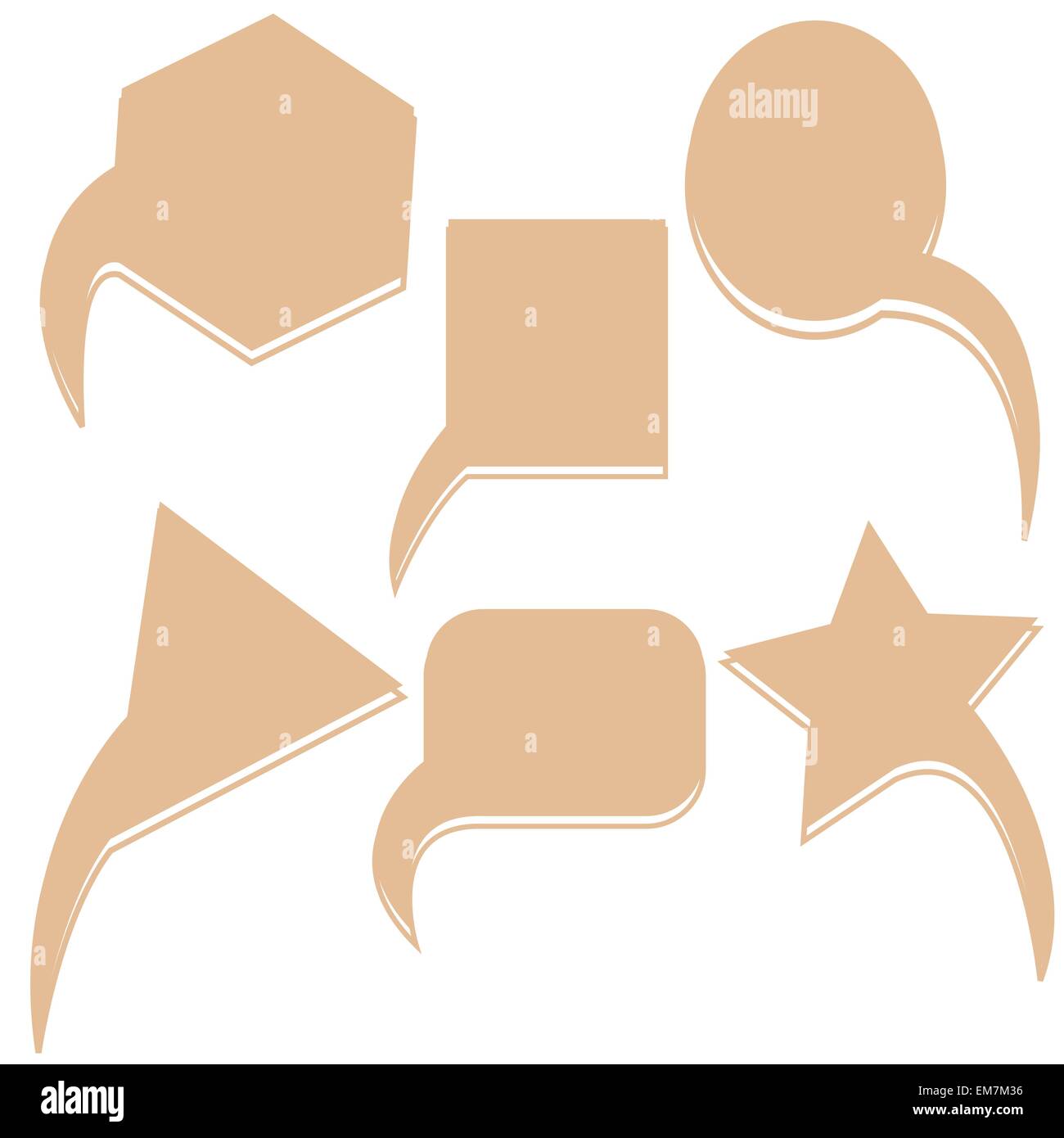abstract brown text bubbles isolated on white background Stock Vector ...