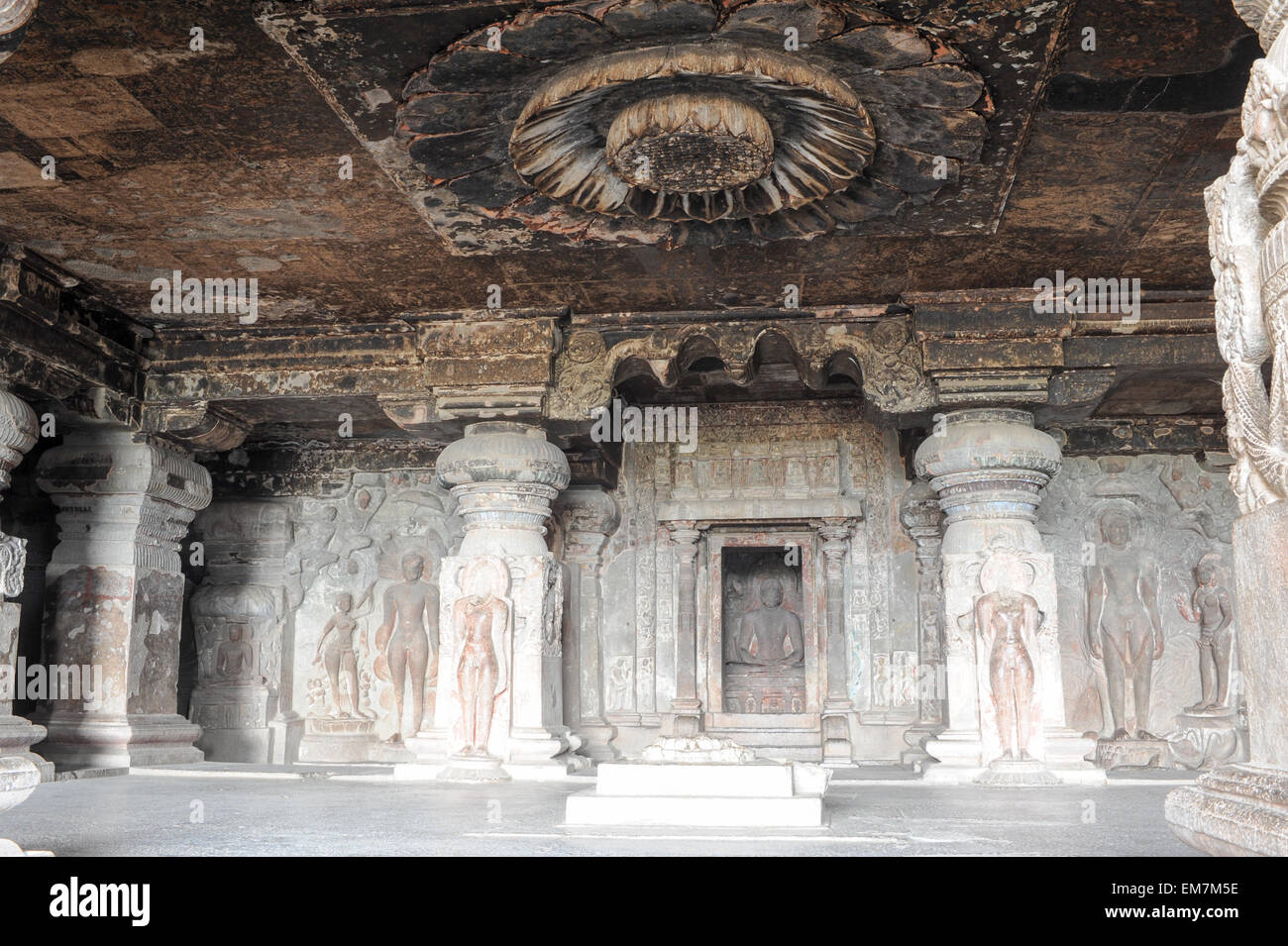 Statue of Buddha on Ellora caves near Aurangabad, Maharashtra state in ...
