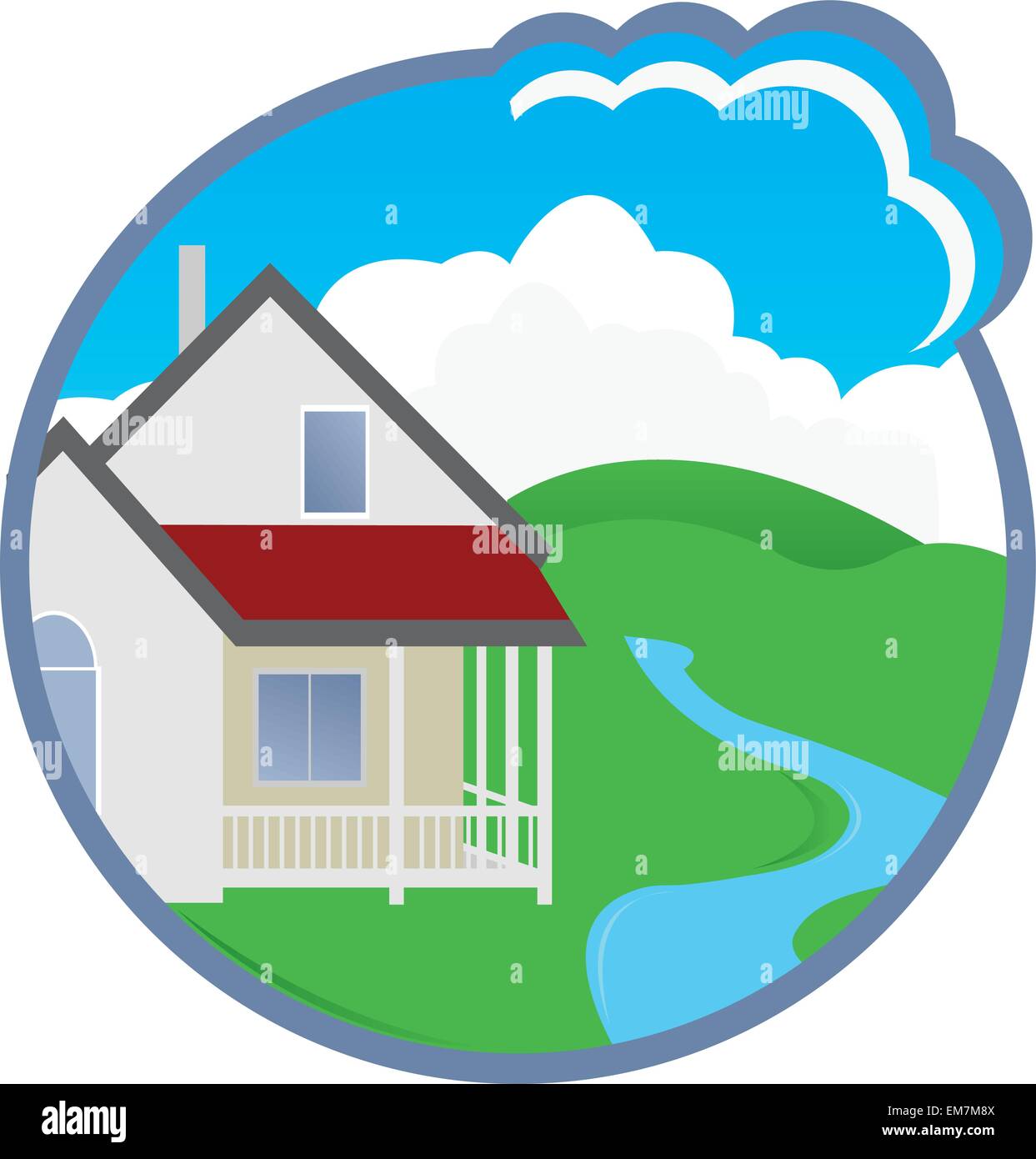 Sun light house vector hi-res stock photography and images - Alamy