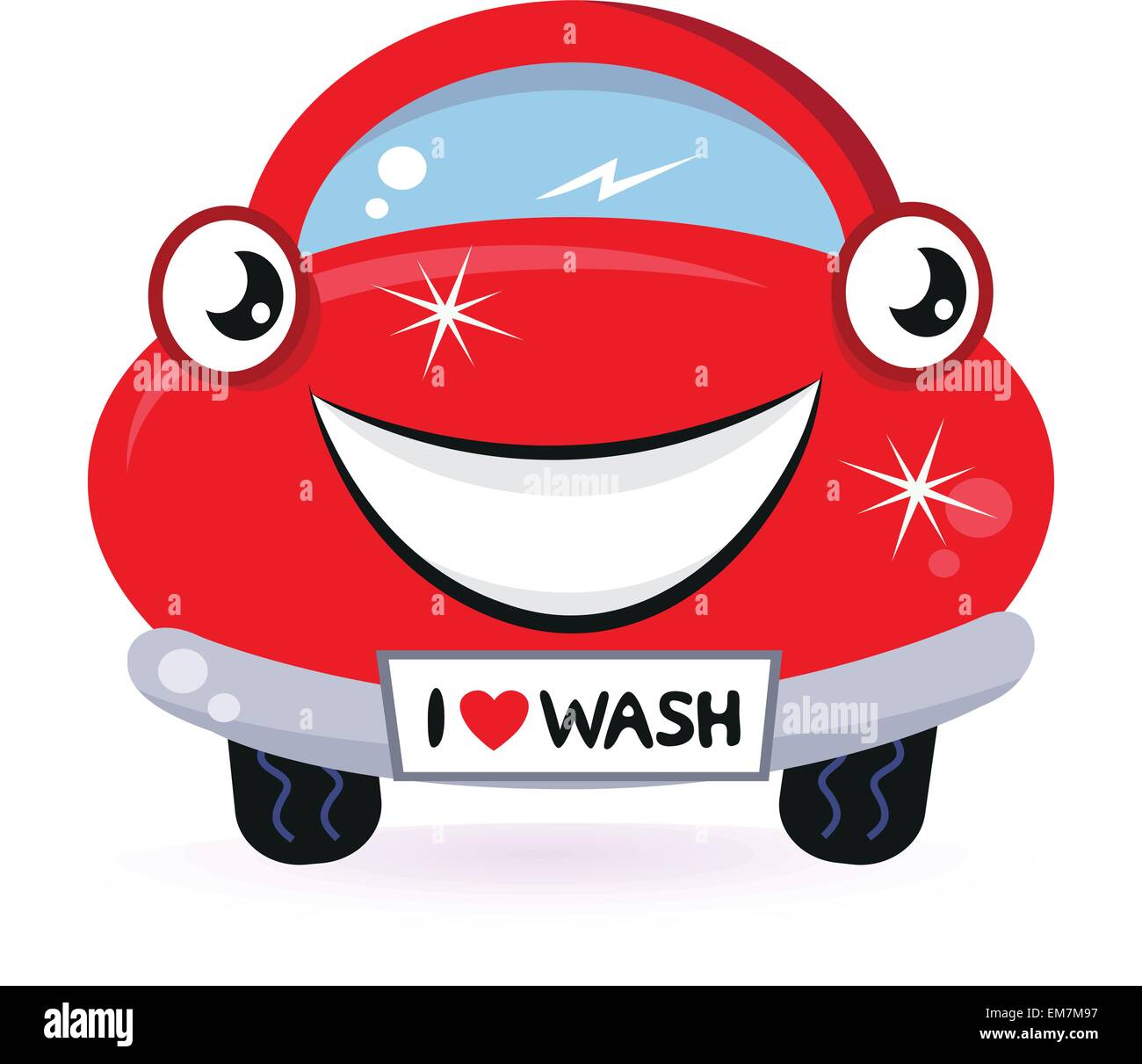 Cute red car wash isolated on white Stock Vector Image & Art - Alamy