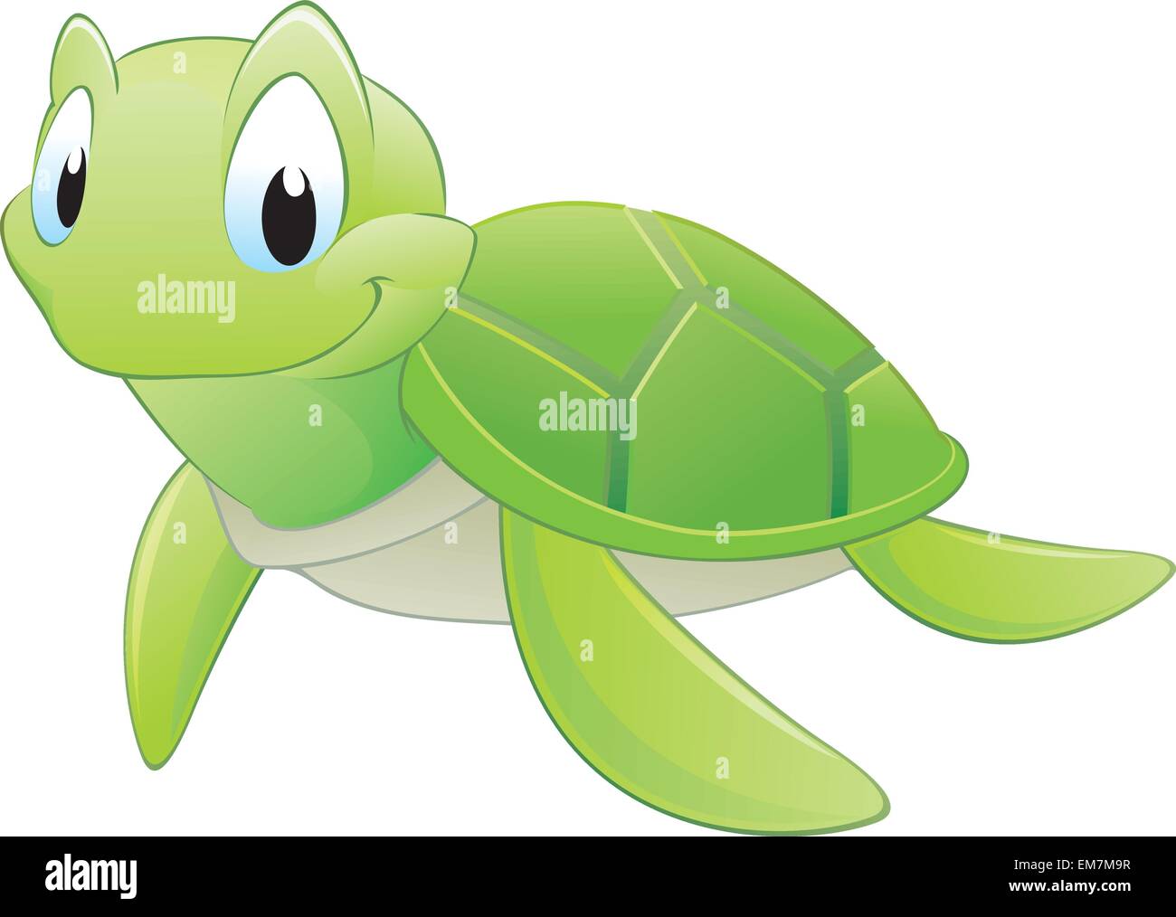 Cheerful sea turtle underwater Cut Out Stock Images & Pictures - Alamy