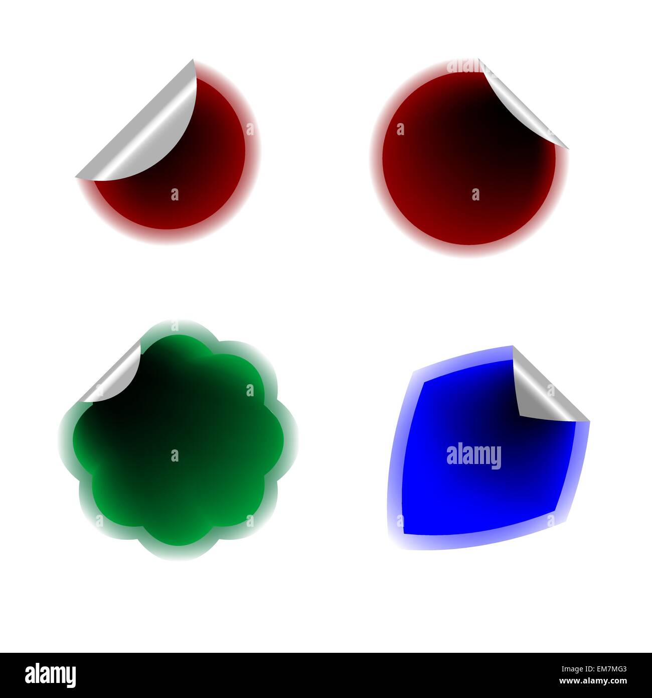 stickers on white background Stock Vector Image & Art - Alamy