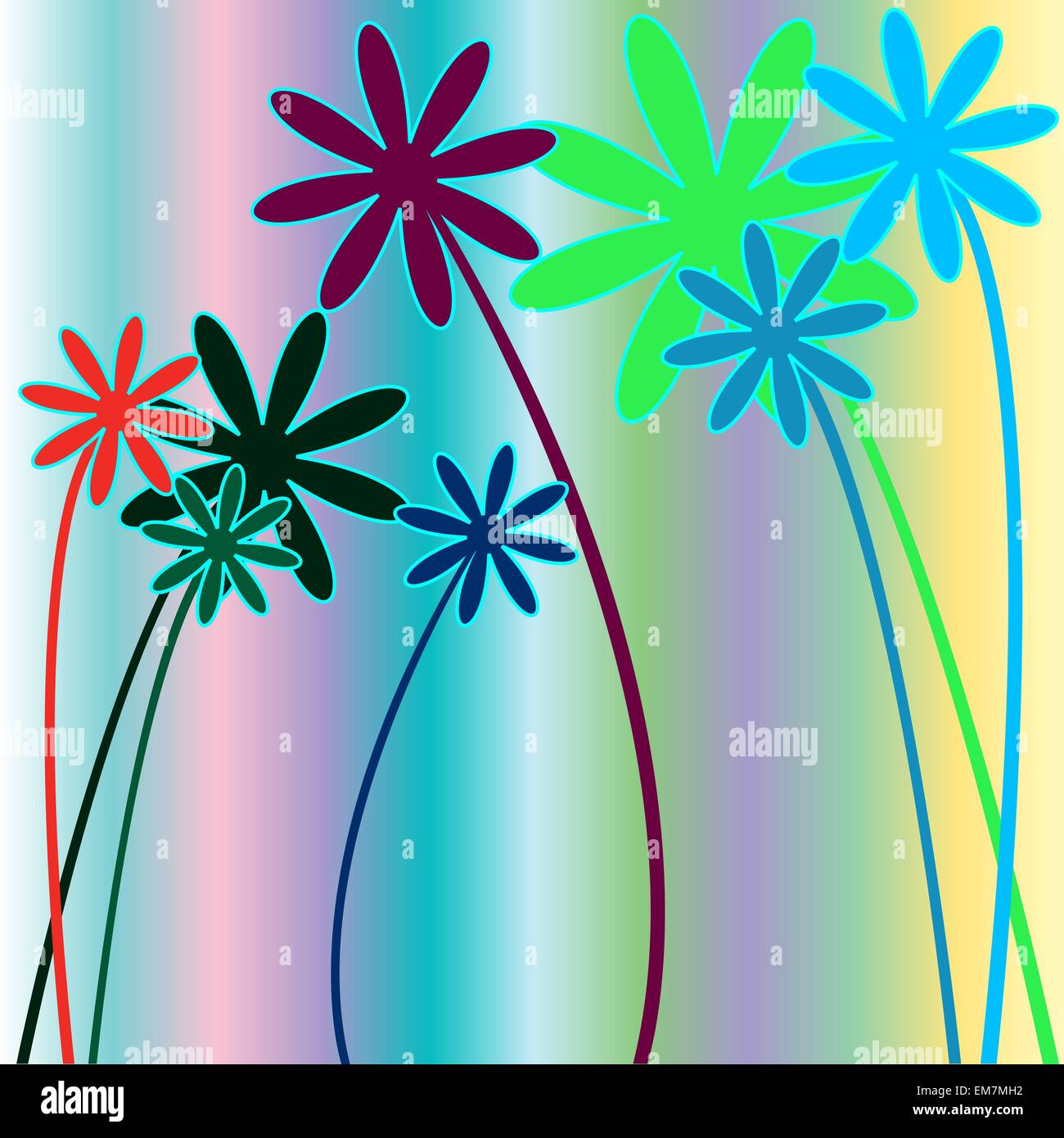 flowers and stripes 2 Stock Vector Image & Art - Alamy