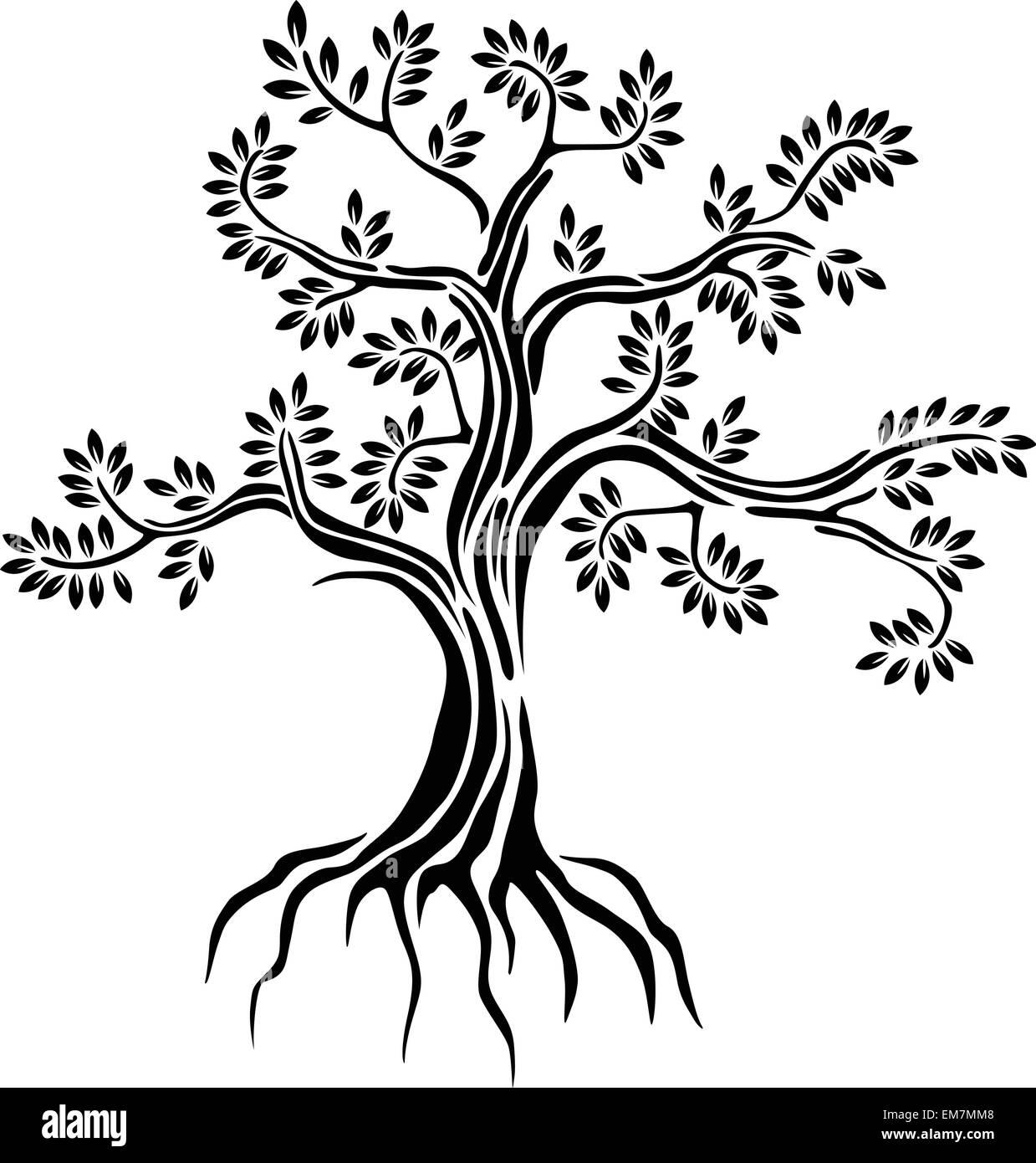 Stylized landscape silhouette Black and White Stock Photos & Images - Alamy