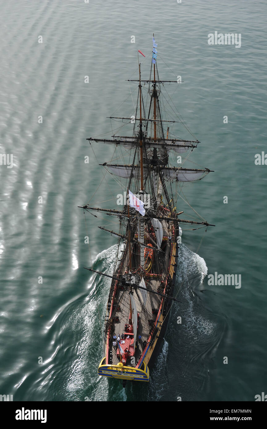 Replica of 18th century royal navy frigate hi-res stock photography and ...