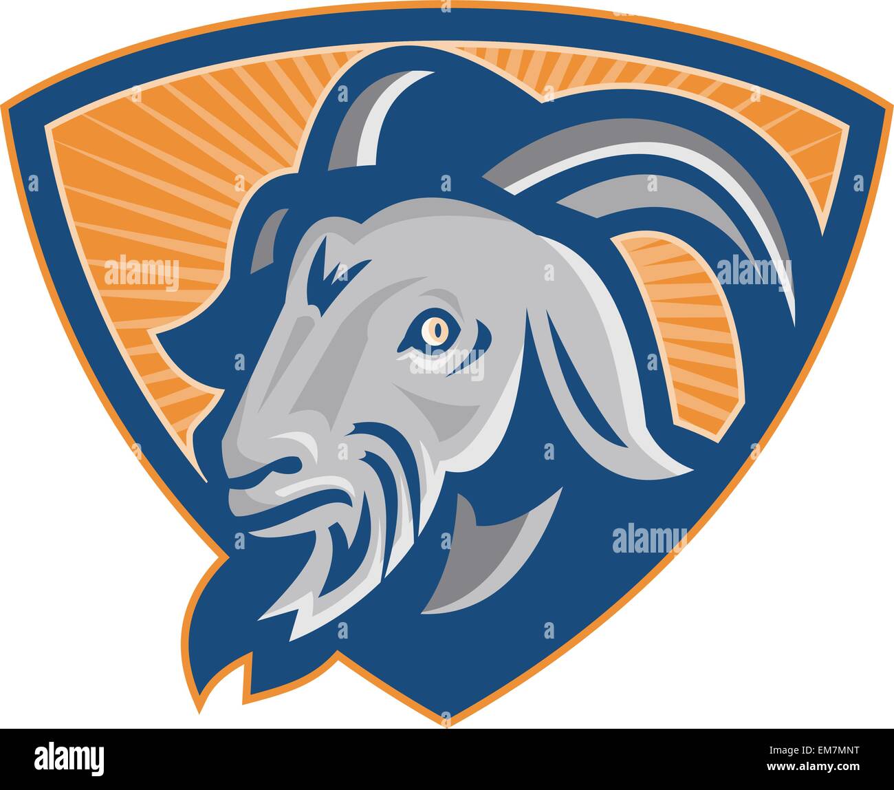 Ram Mountain Goat Head Shield Retro Stock Vector Image & Art - Alamy