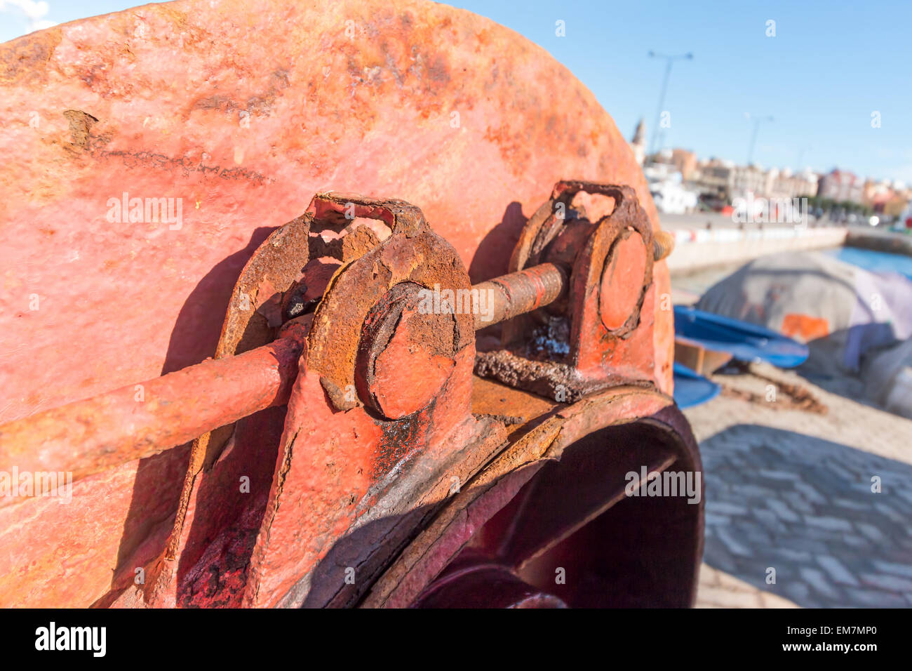 Corrosive rusted fishing boat accessories Stock Photo - Alamy
