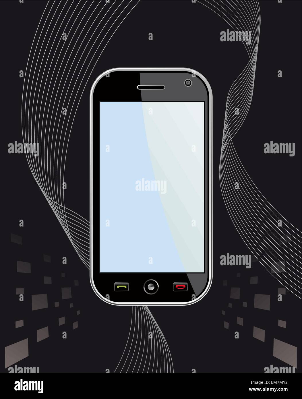 Generic black modern smartphone Stock Vector Images - Alamy