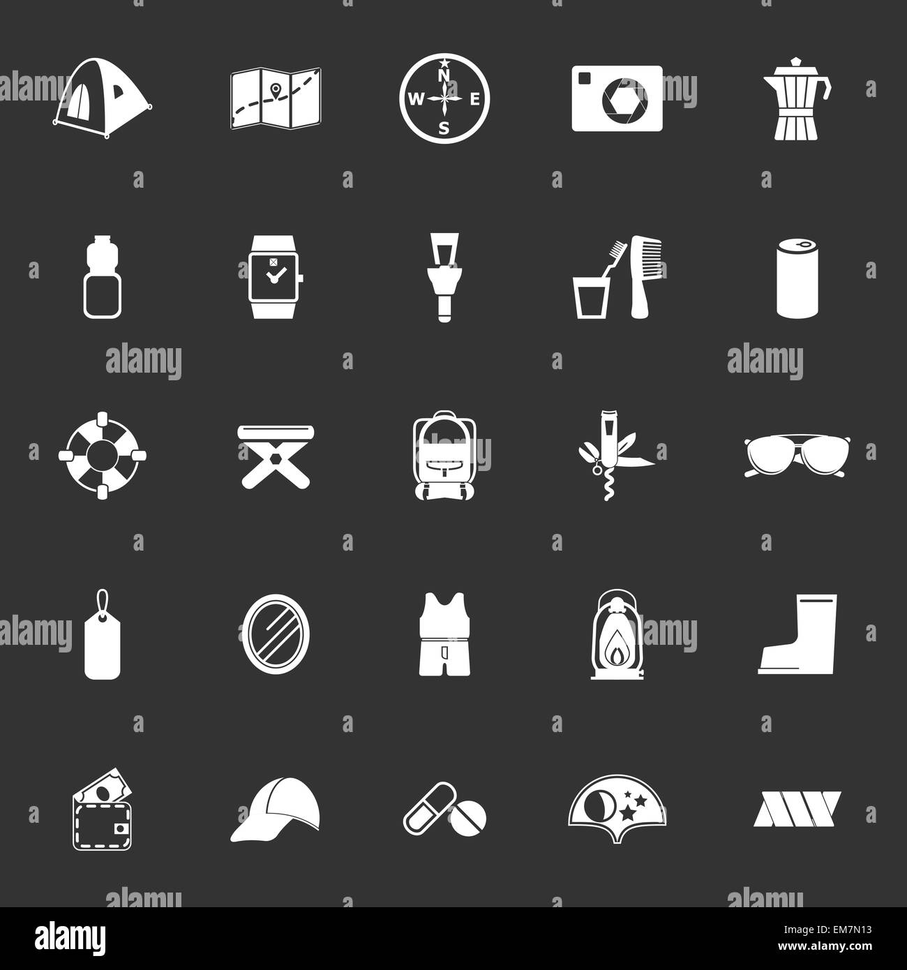 Camp fire icons on Stock Vector Images - Alamy