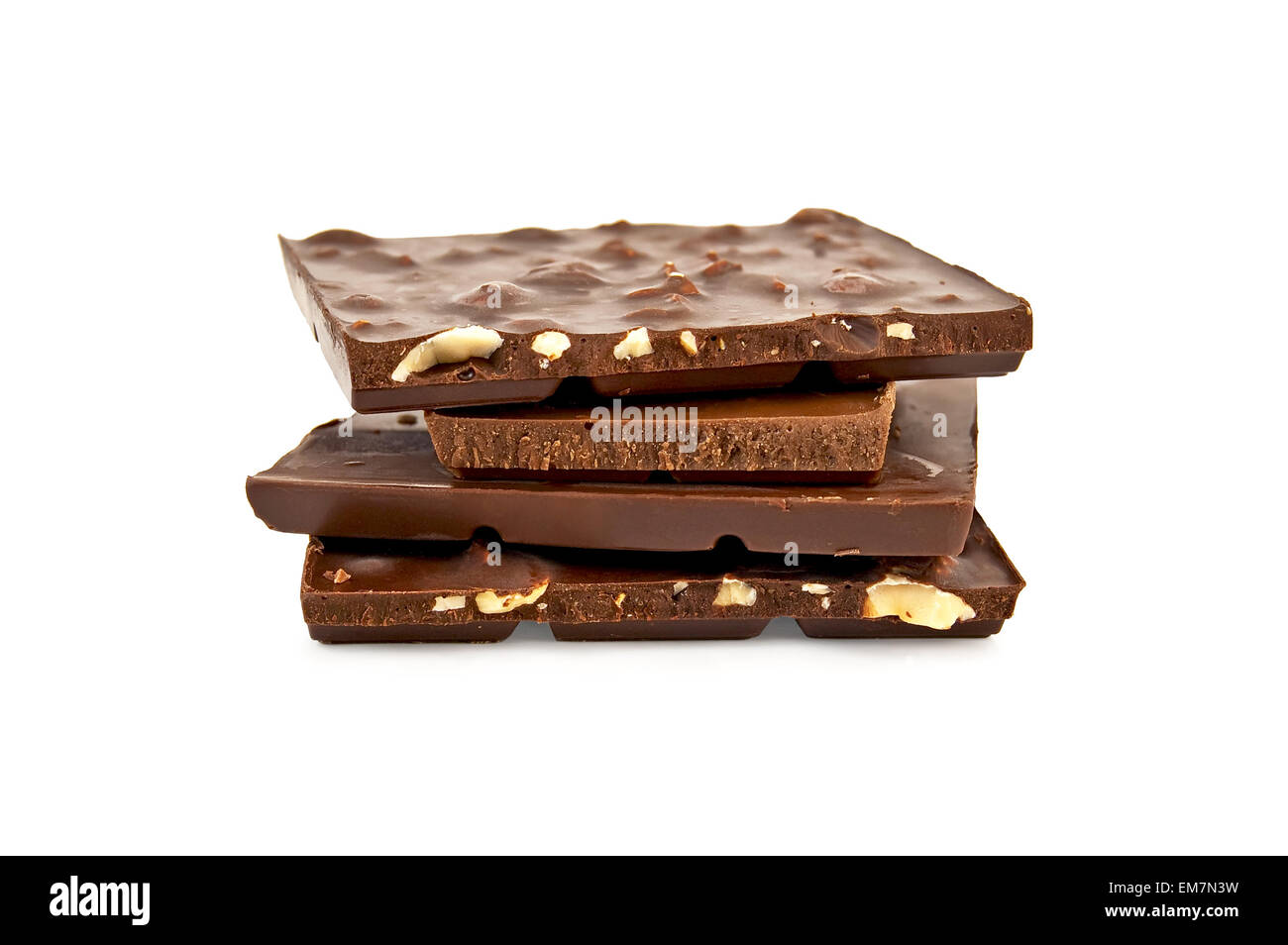 Chocolate various pieces of broken Stock Photo - Alamy