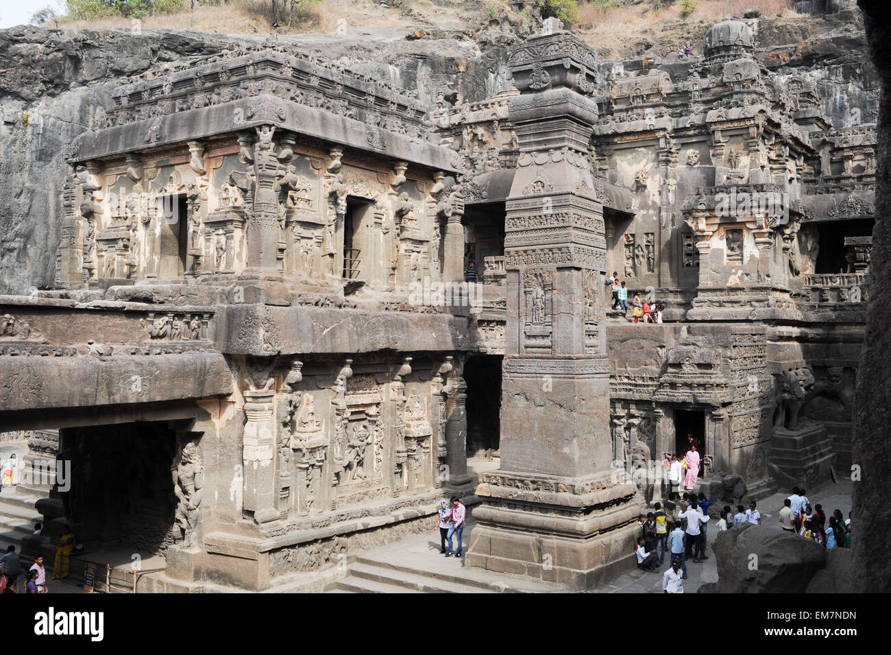 Statue buddha on ellora caves hi-res stock photography and images - Alamy