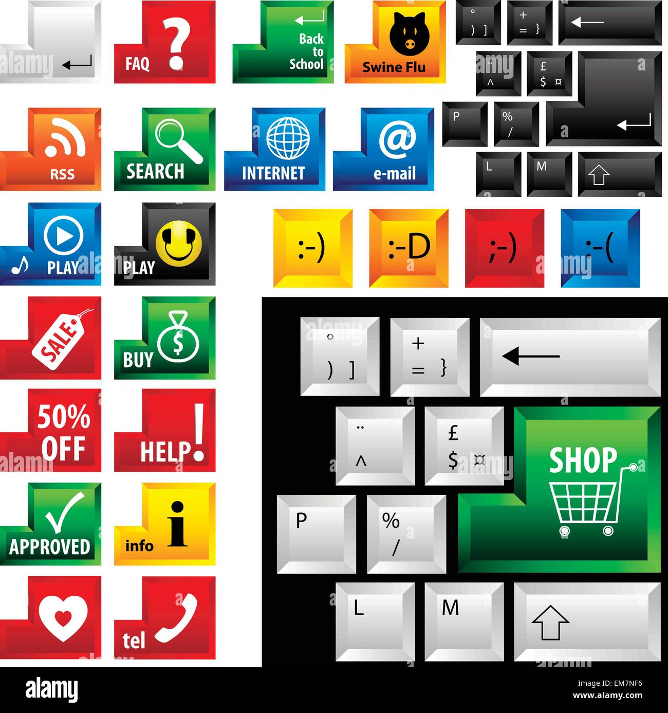 Keyboard with 24 different keys Stock Vector Image & Art - Alamy