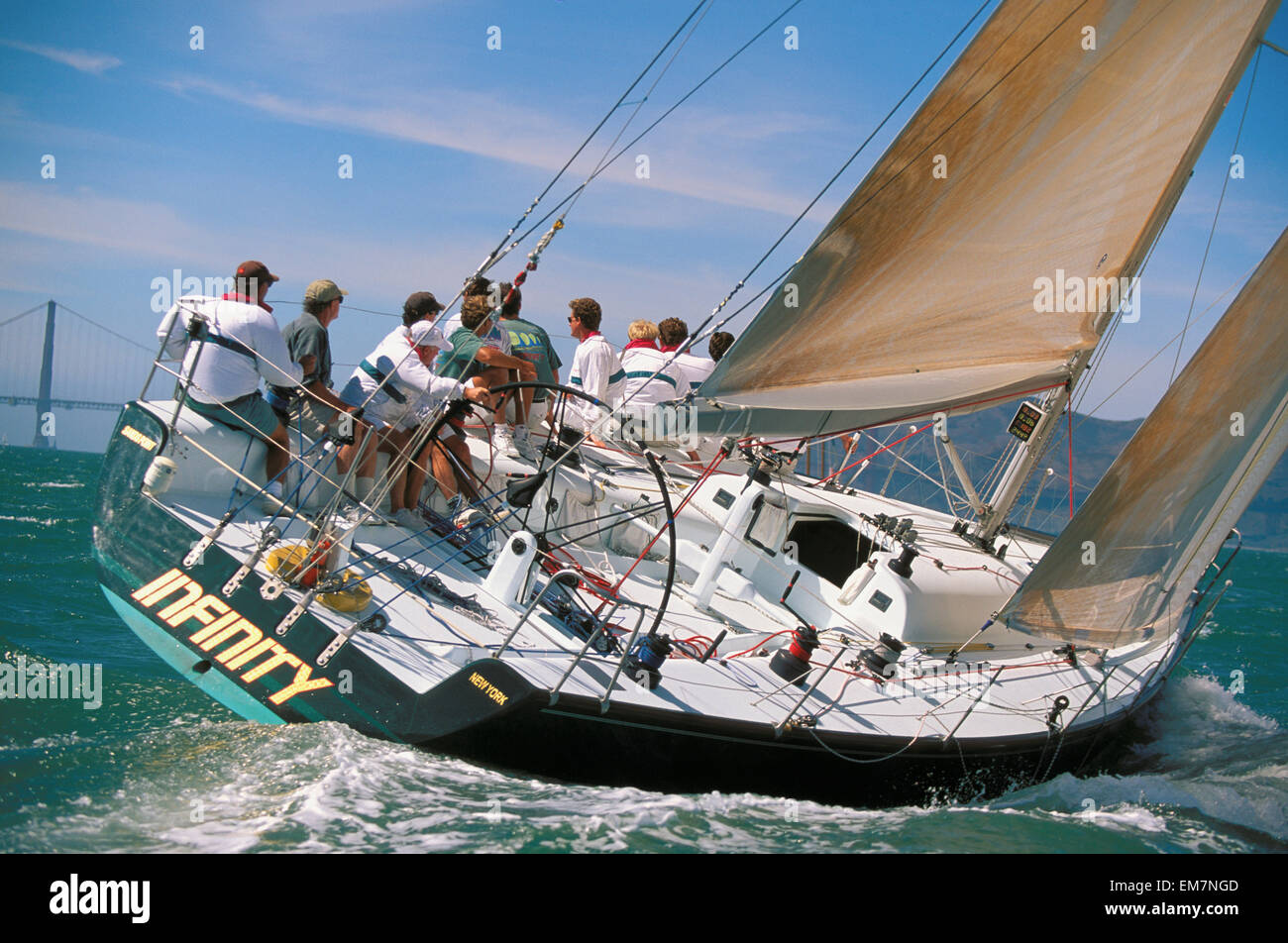 California, San Francisco, Big Boat Racing Competition, Close-Up Of The ...
