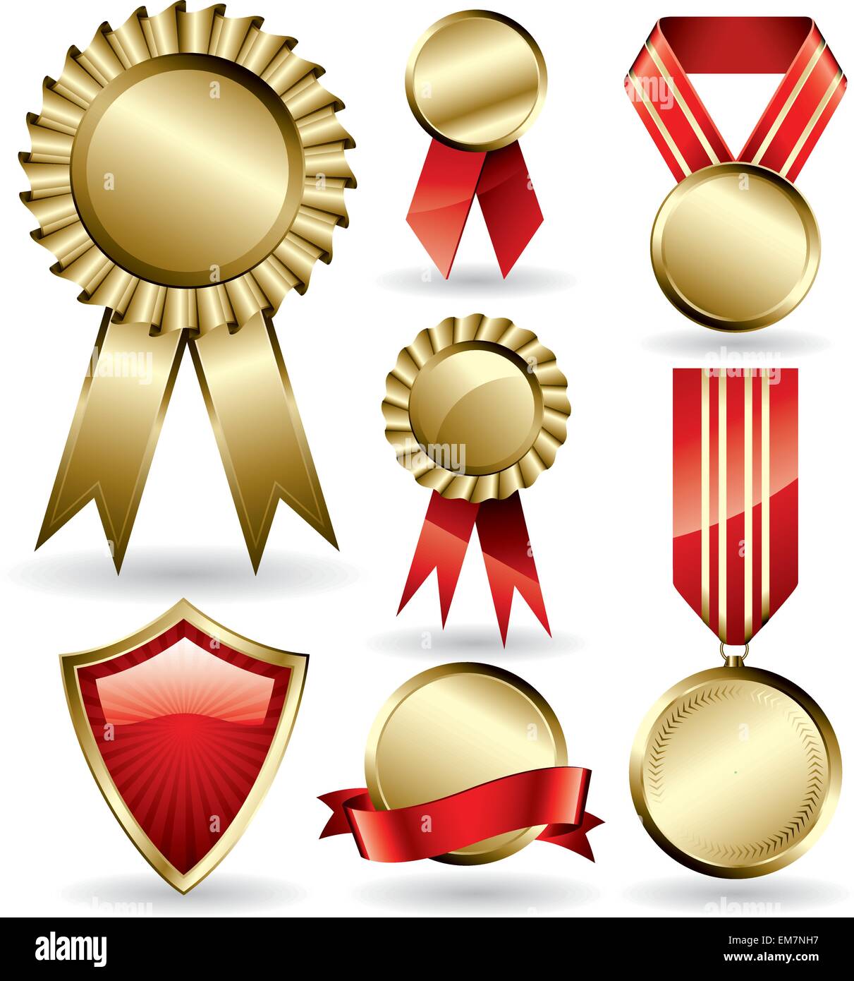 Vector gold award ribbons hi-res stock photography and images - Alamy