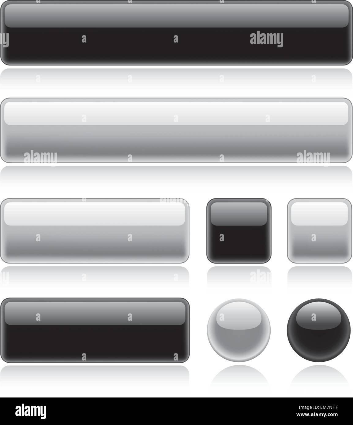 Various white buttons Stock Vector Images - Alamy