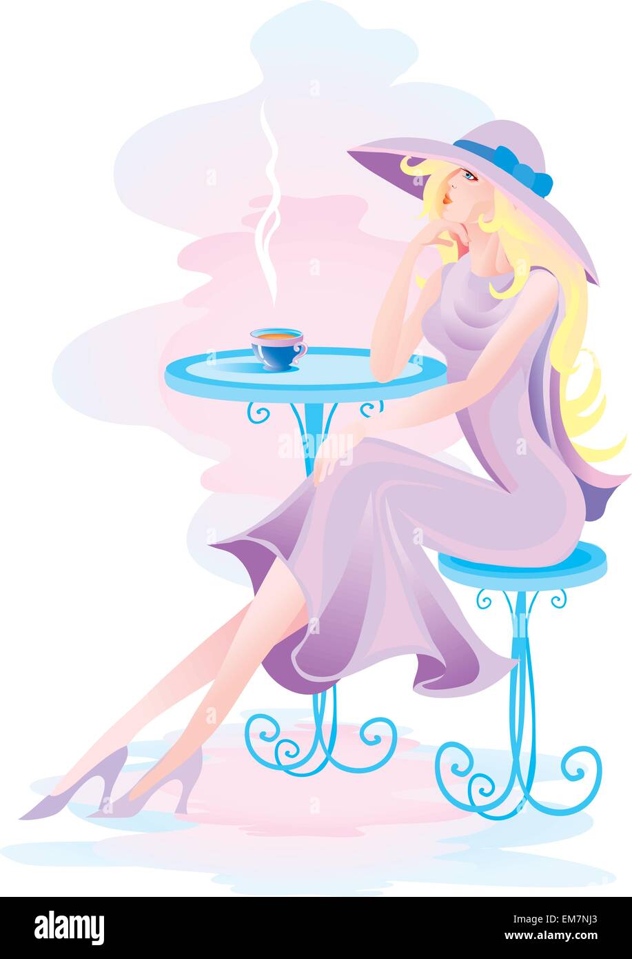 Table at a restaurant Stock Vector Images - Alamy