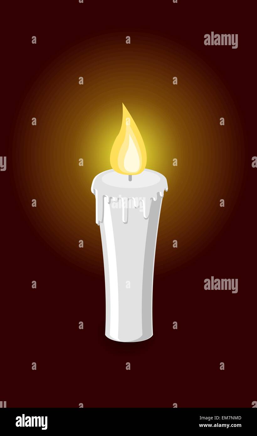 Vector burning candle on dark background Stock Vector Image & Art - Alamy