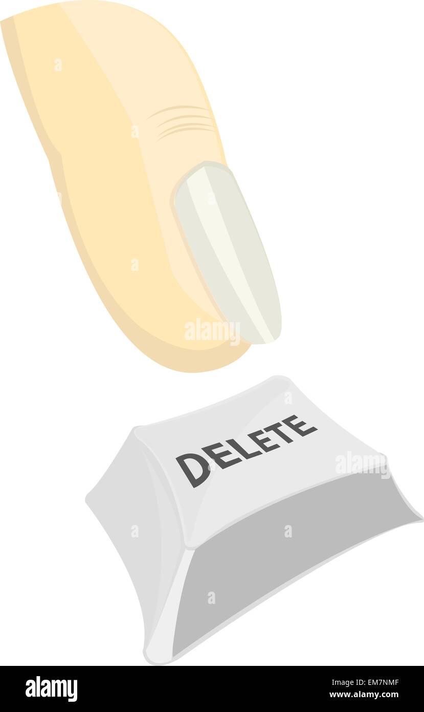 Vector illustration of finger pushing delete button Stock Vector Image & Art - Alamy